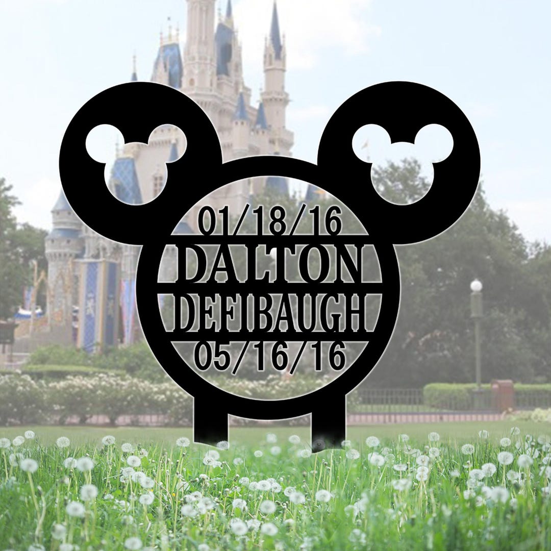 Mickey Mouse Memorial Yard Stake Sign, Disney Lover Sympathy Gift With ...