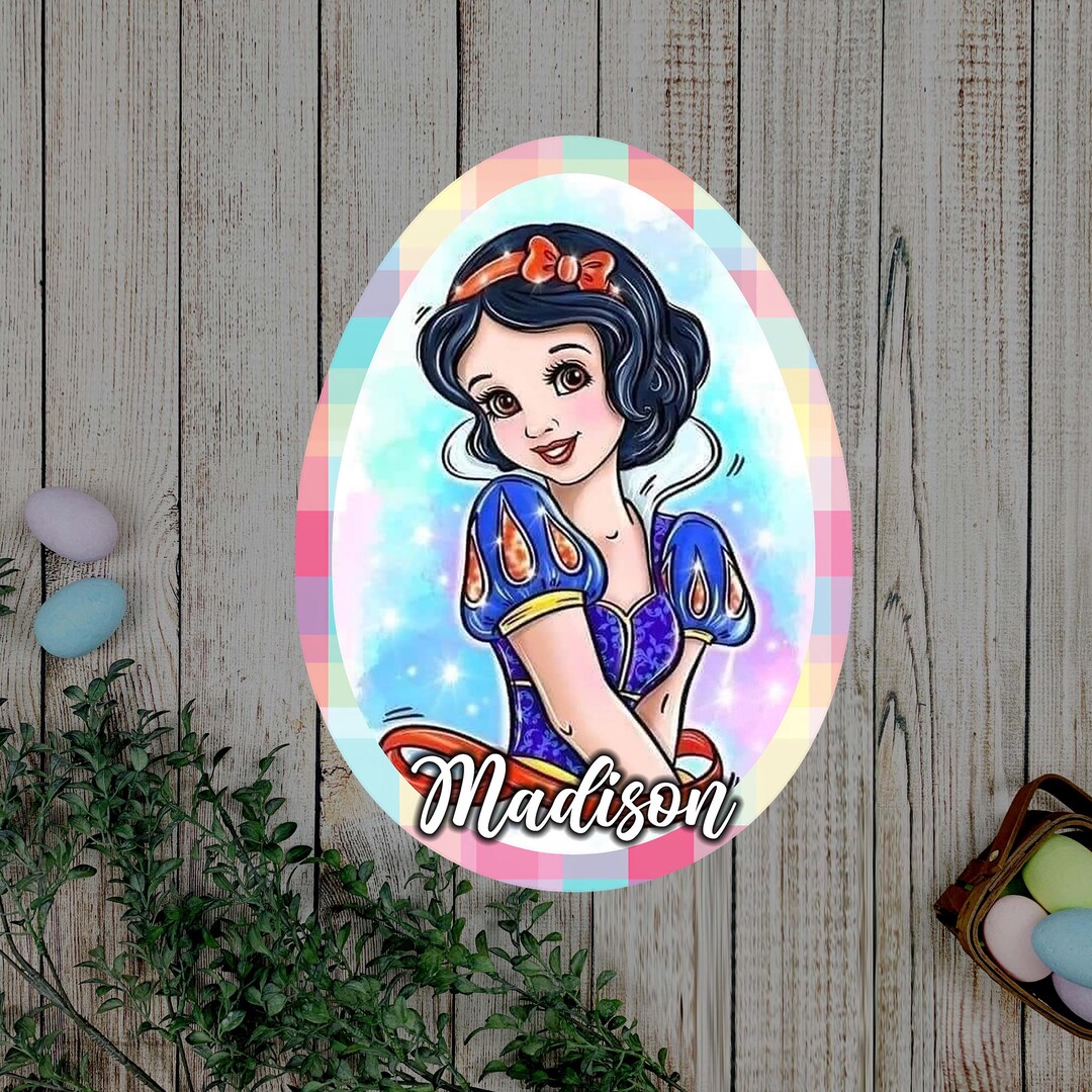 Snow White Easter Egg Decor Art for Doors Inside Outside, Personalized ...