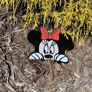 Peeking Mickey Mouse Planter Sign - Peeking Minnie Flower Pick - Mickey ...