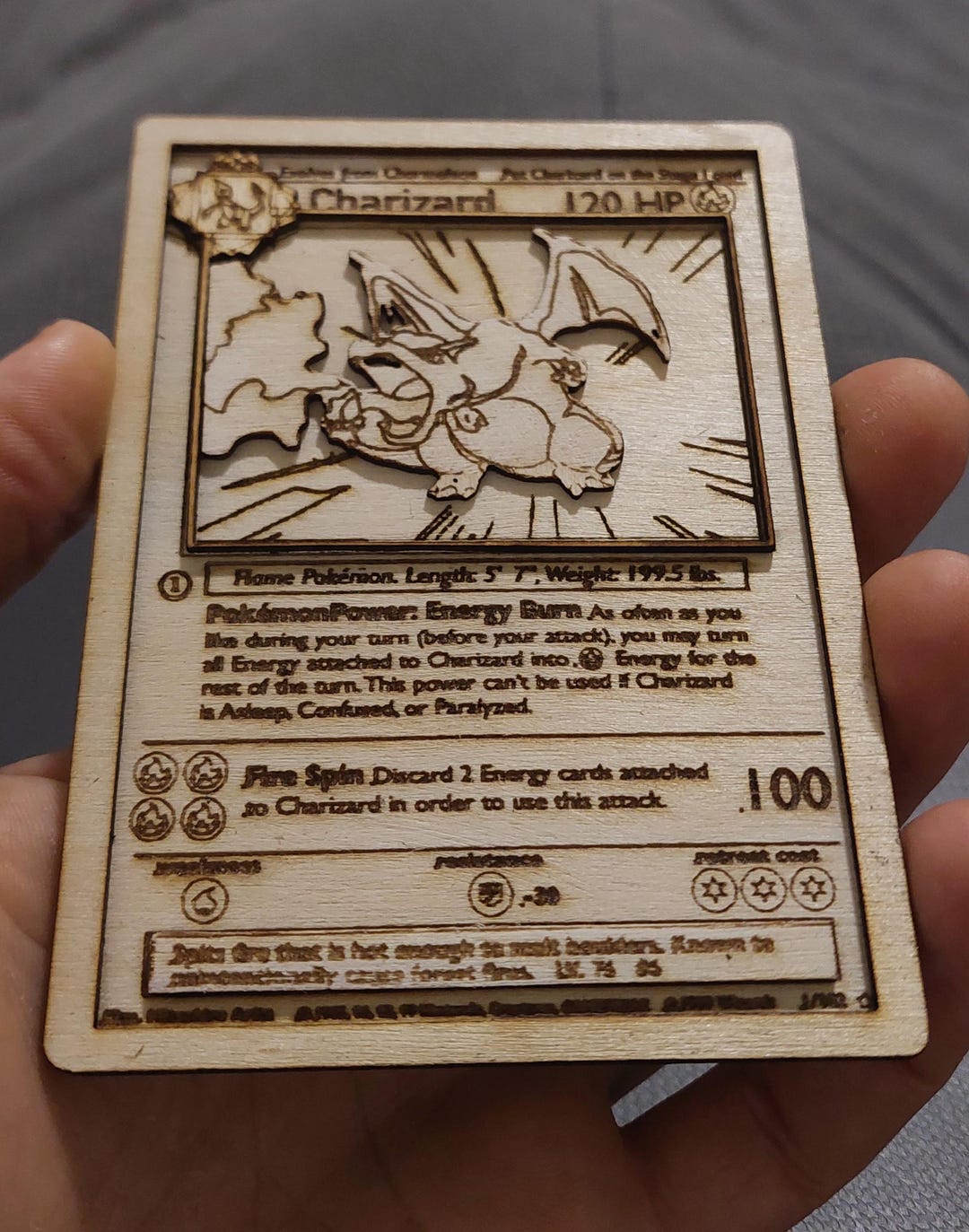 Svg File Charizard's Card Wood Laser Cut - Etsy