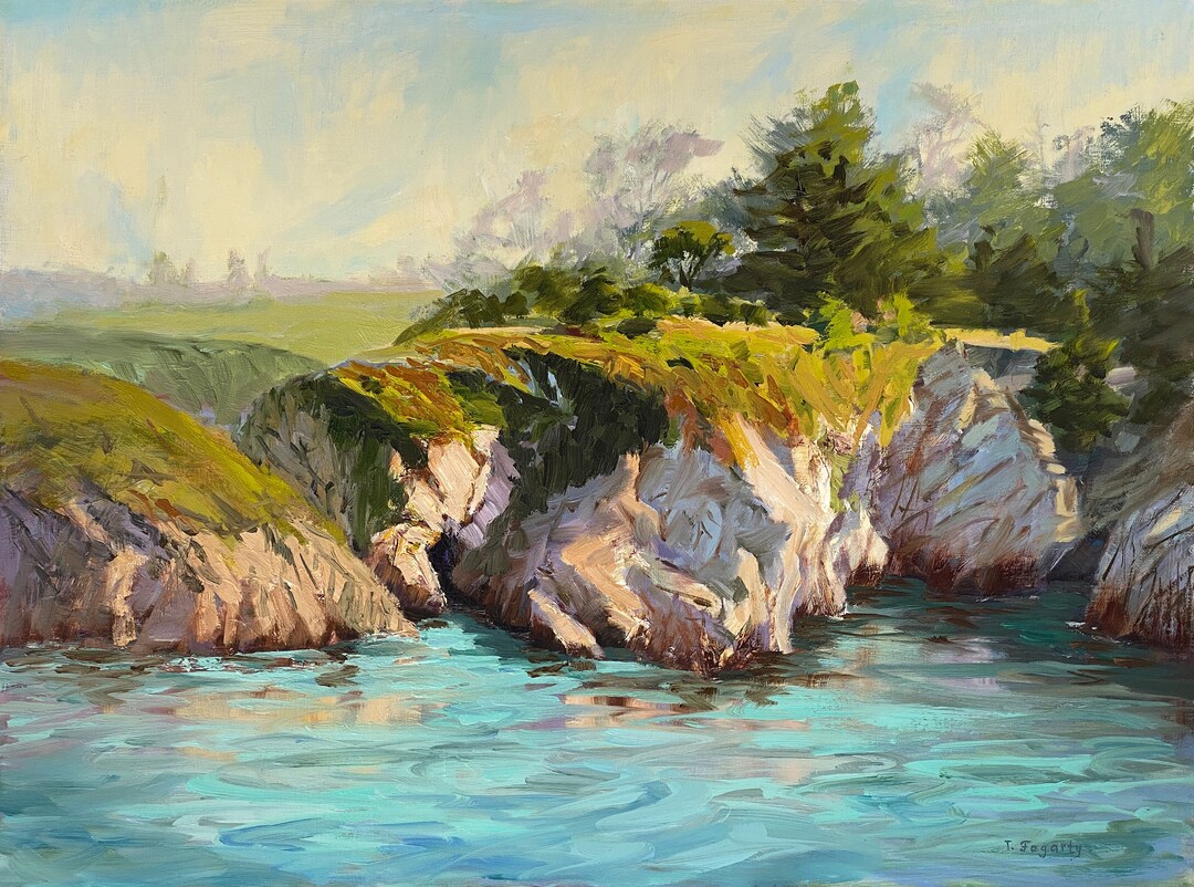Original Oil Painting Turquoise Waters of China Cove - Etsy