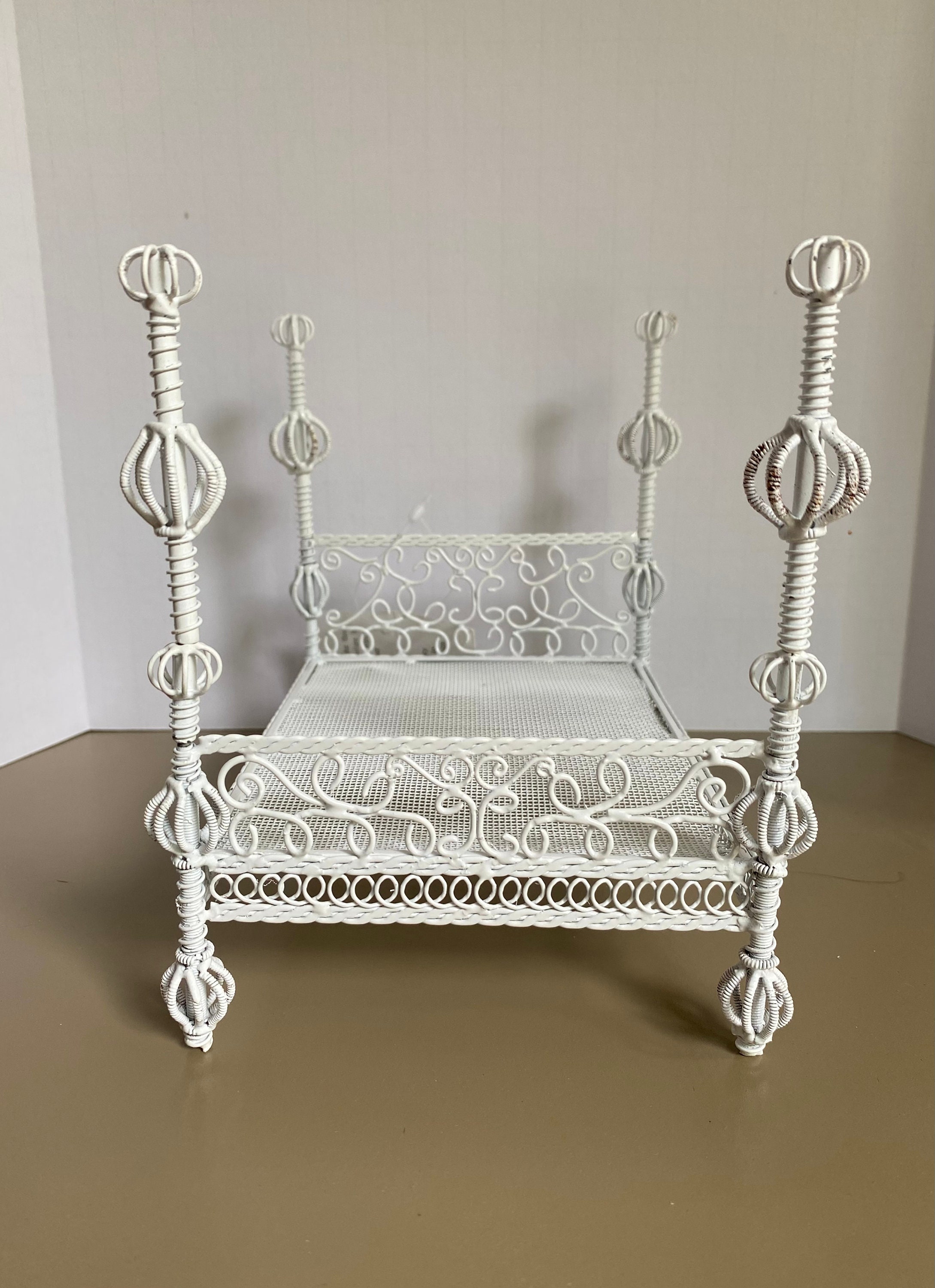 Vintage Alice Lacy Dollhouse Miniature Wire Wicker Bed 1:12 Scale - Etsy