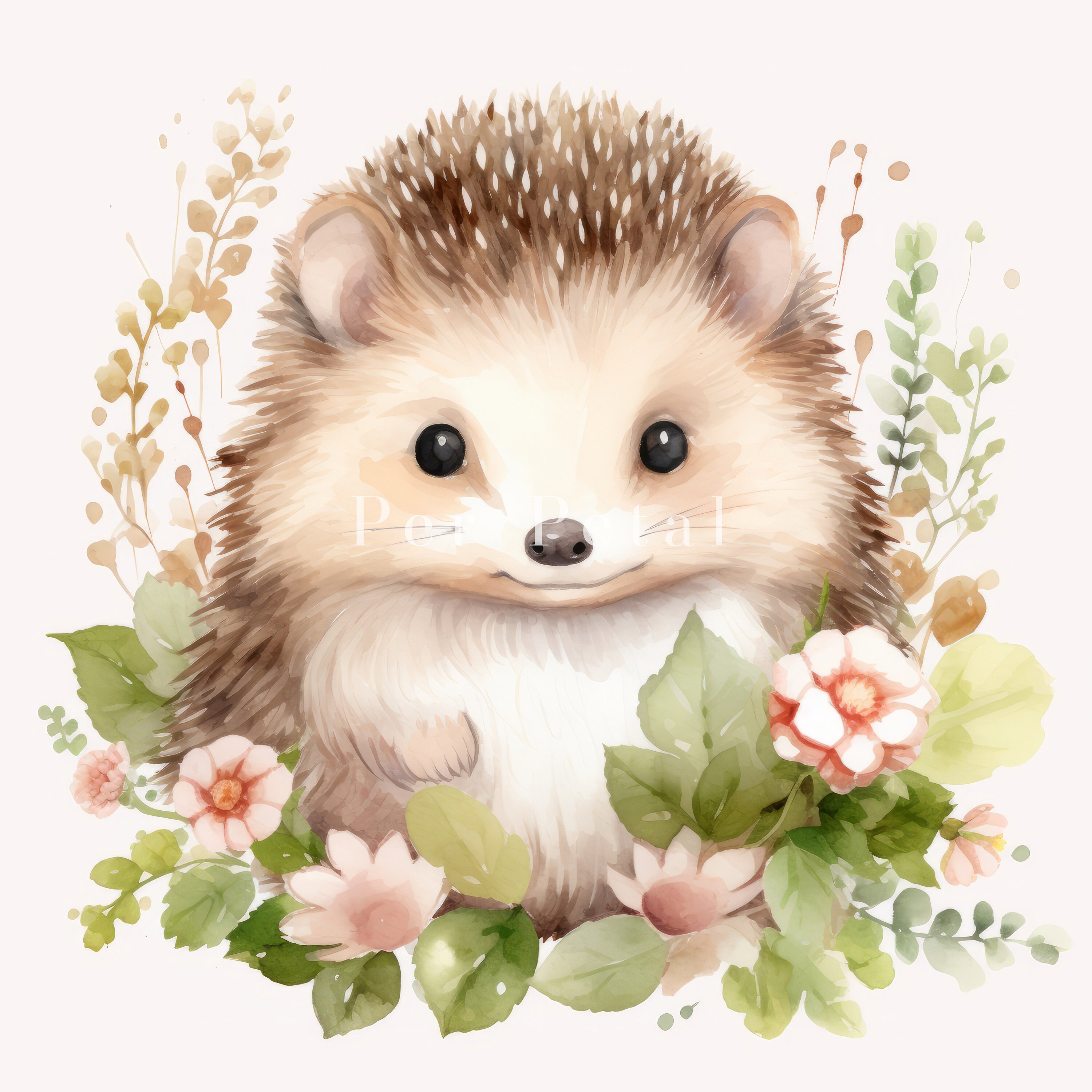 9 Watercolor Cute Hedgehog Clipart Watercolor Woodland Animal Digital ...