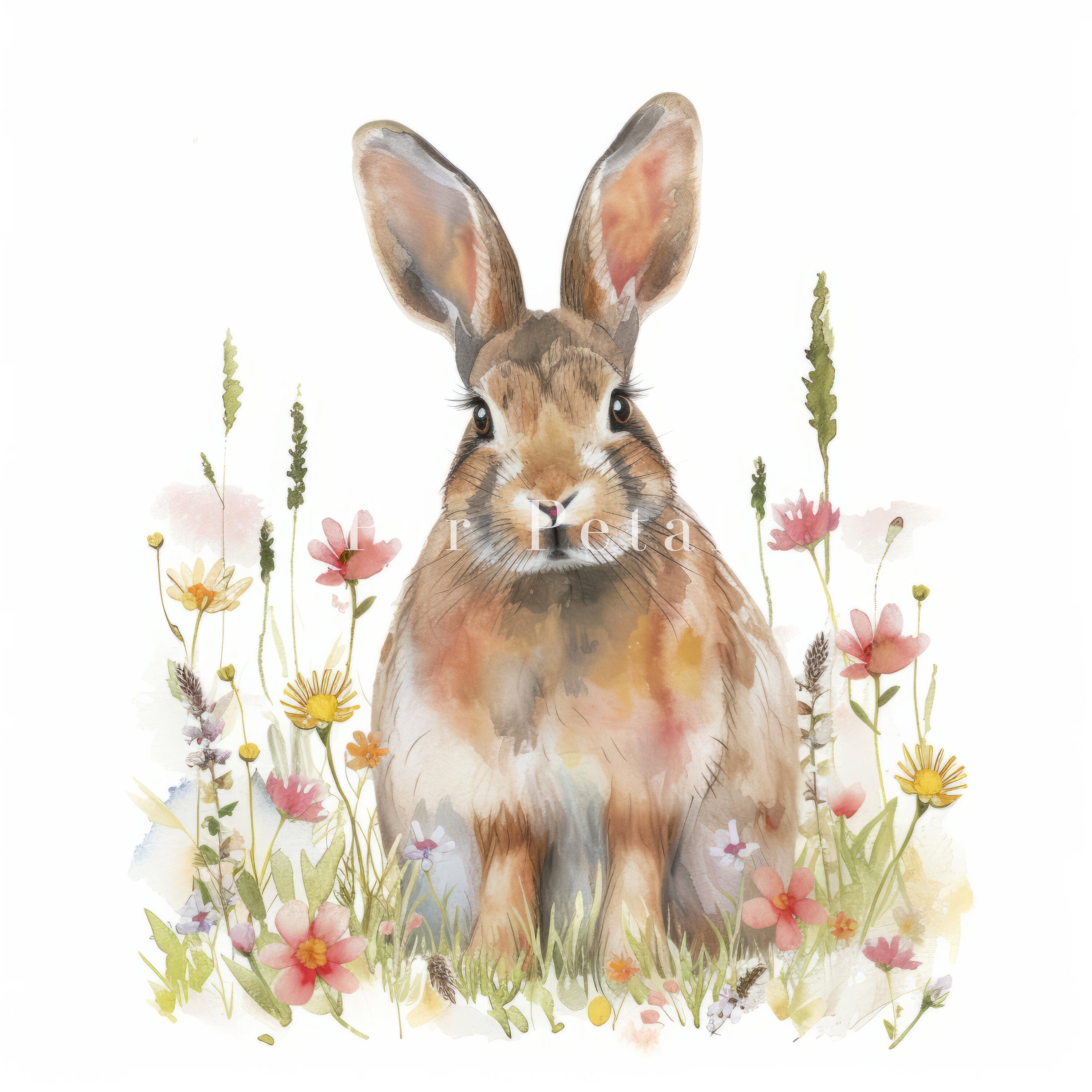 9 Watercolor Spring Rabbit Clipart High Quality Jpgs Card Making Mixed ...