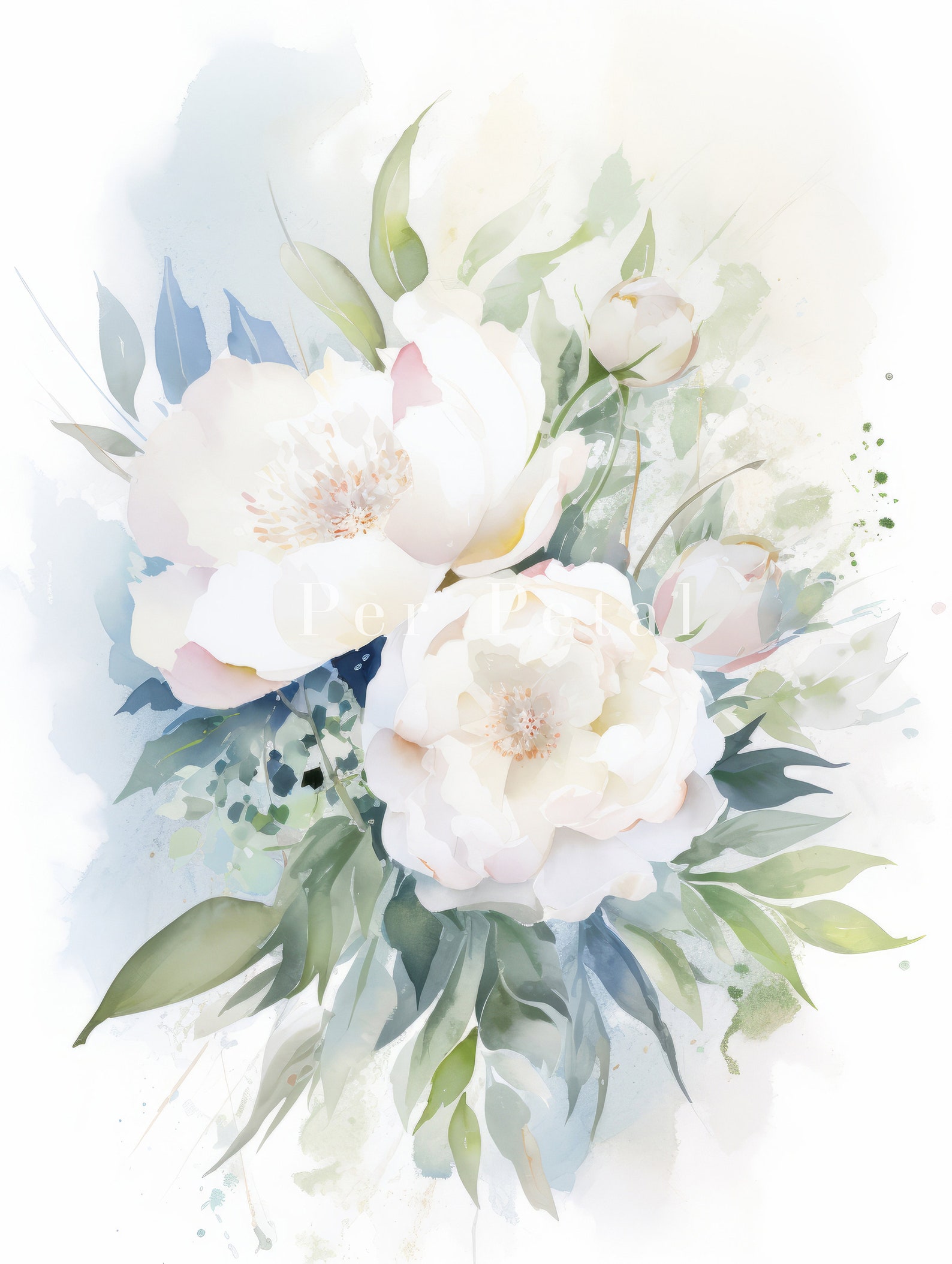 9 Watercolor Wedding Flowers Clipart Watercolor White Floral Clipart ...