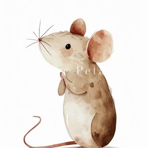 9 Watercolor Cute Mouse Clipart, Watercolor Junk Journal, Digital ...