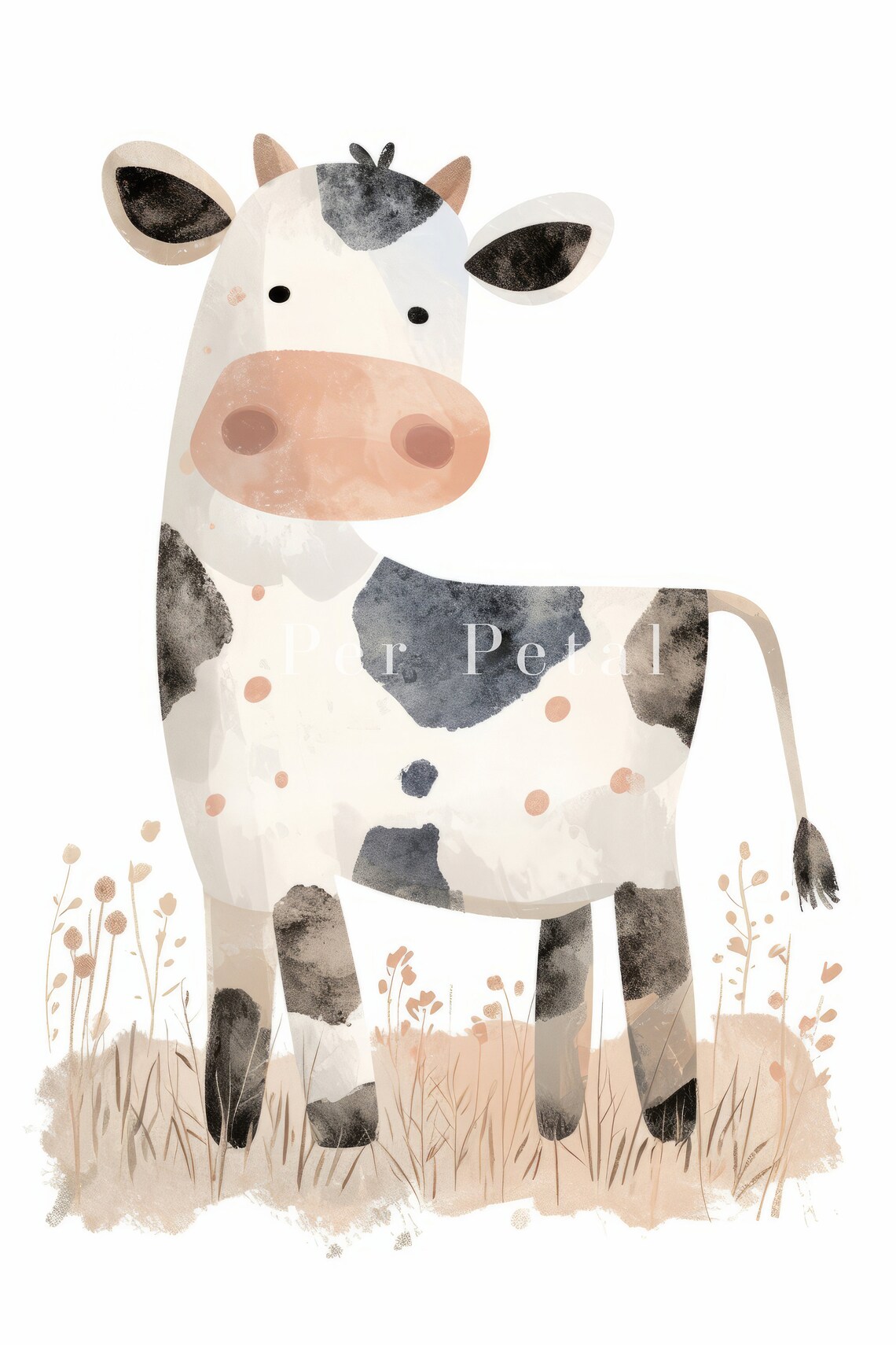 9 Watercolor Cute Farm Animal Clipart, Watercolor Junk Journal, Digital ...