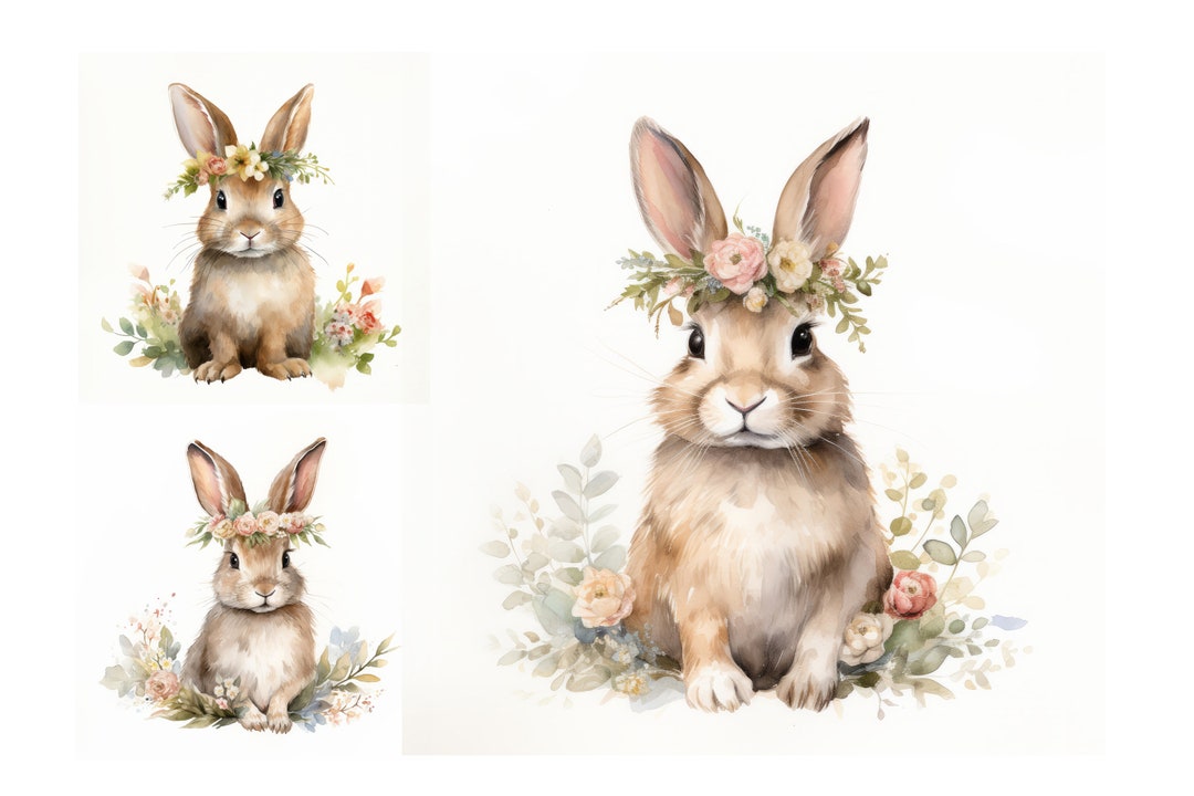 9 Watercolor Easter Clipart - Watercolor Easter Bunny Clipart - Junk ...