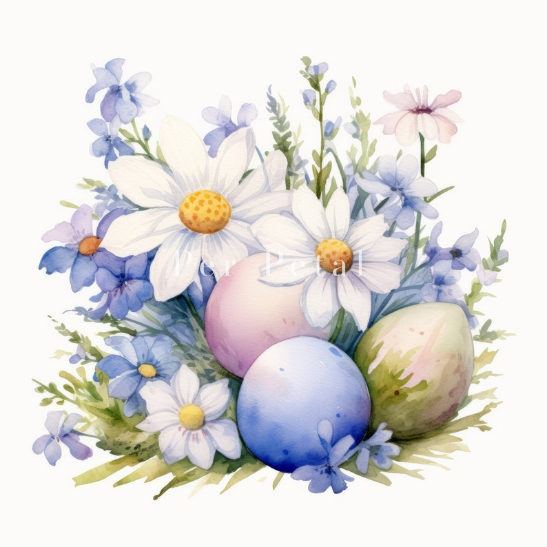 9 Watercolor Easter Clipart Watercolor Spring Flowers Clipart Junk ...
