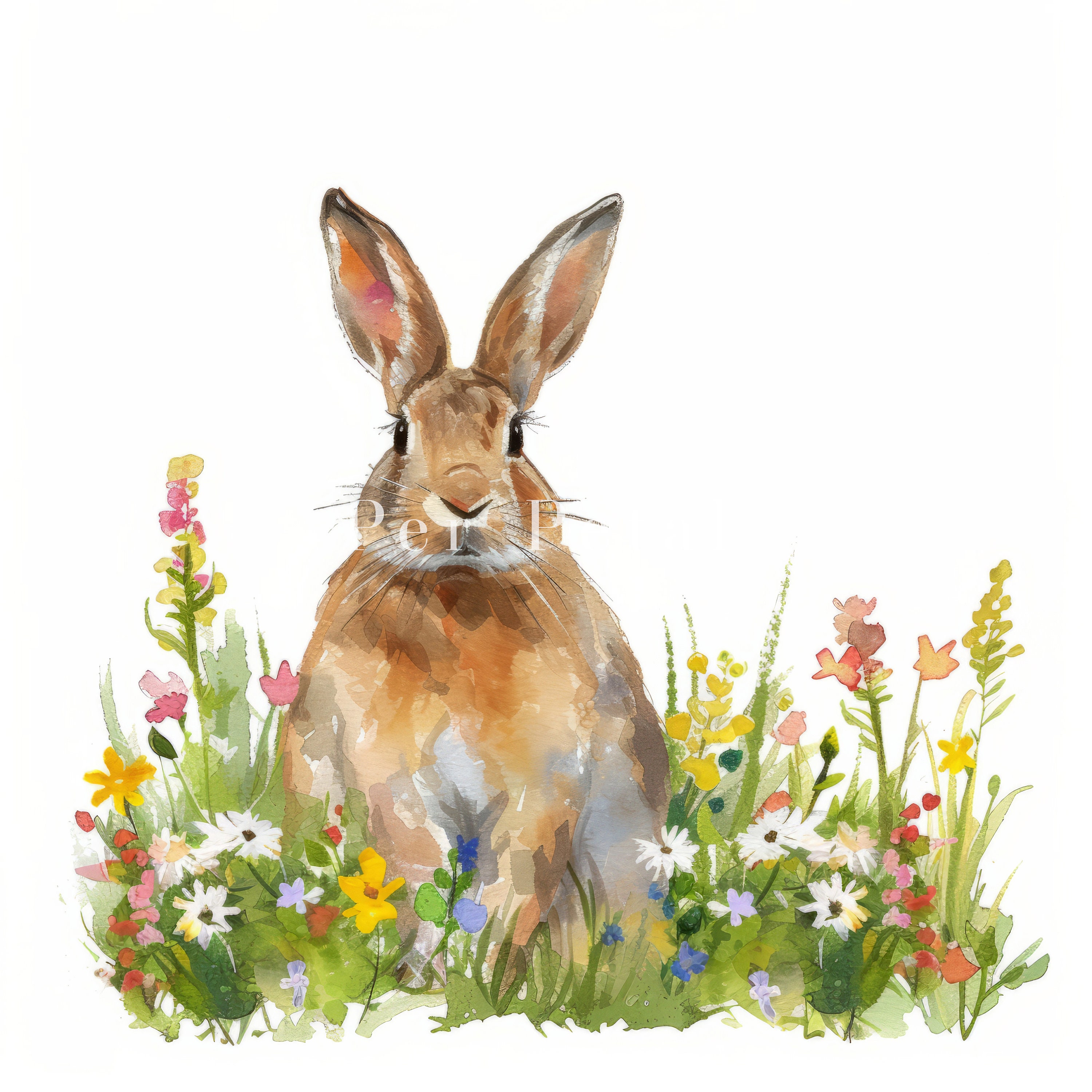 9 Watercolor Spring Rabbit Clipart High Quality Jpgs Card Making Mixed ...