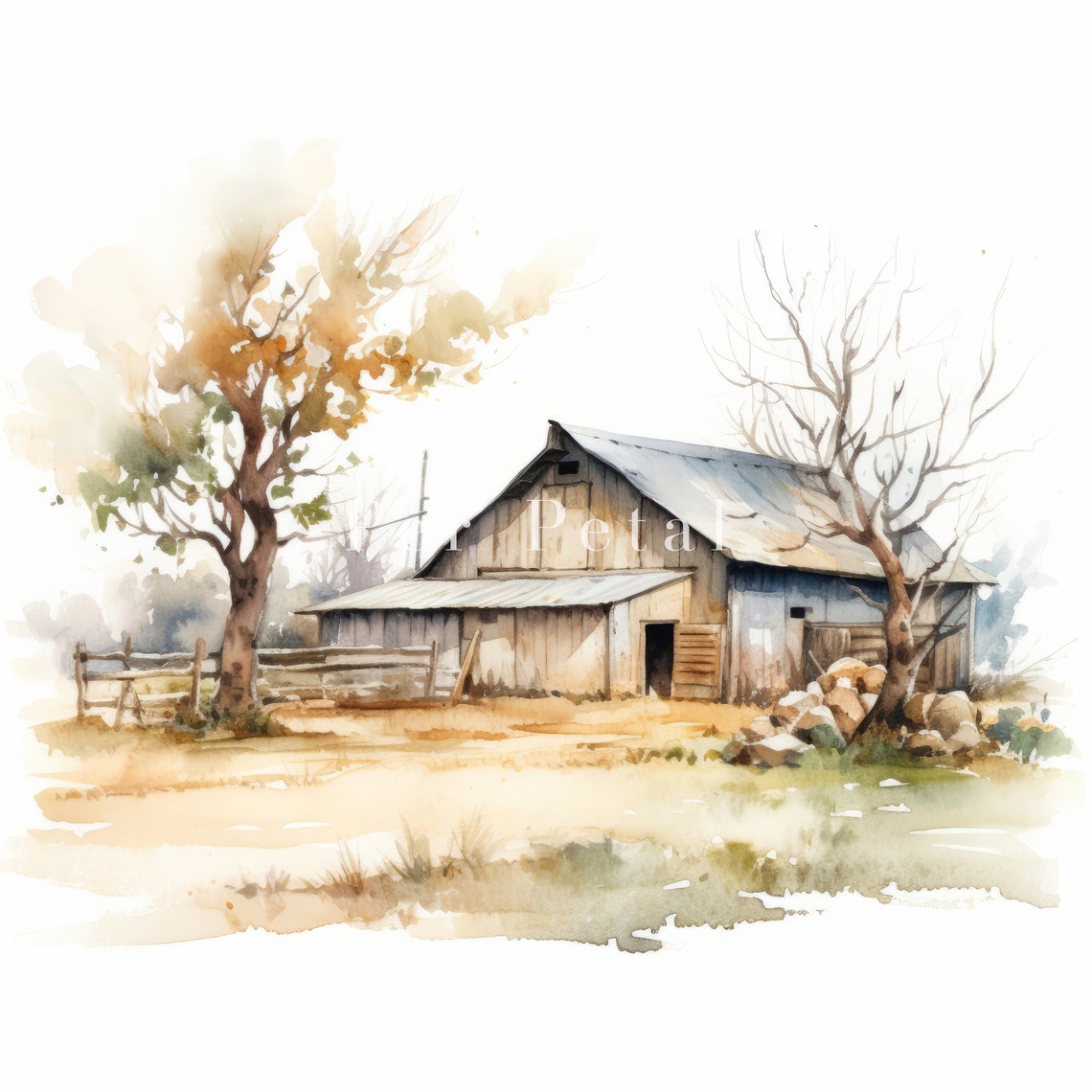 9 Watercolor Farm Clipart Farm Animals Clipart Cow Clipart Card Making ...