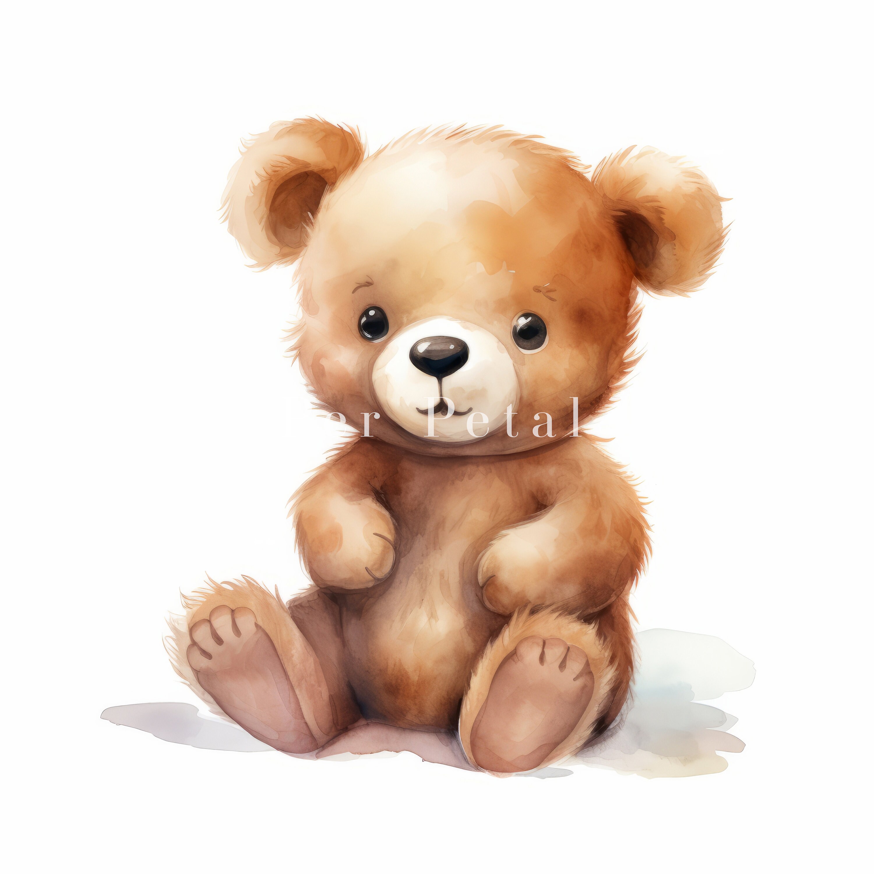 9 Watercolor Cute Baby Bear Clipart Watercolor Junk Journal Digital ...