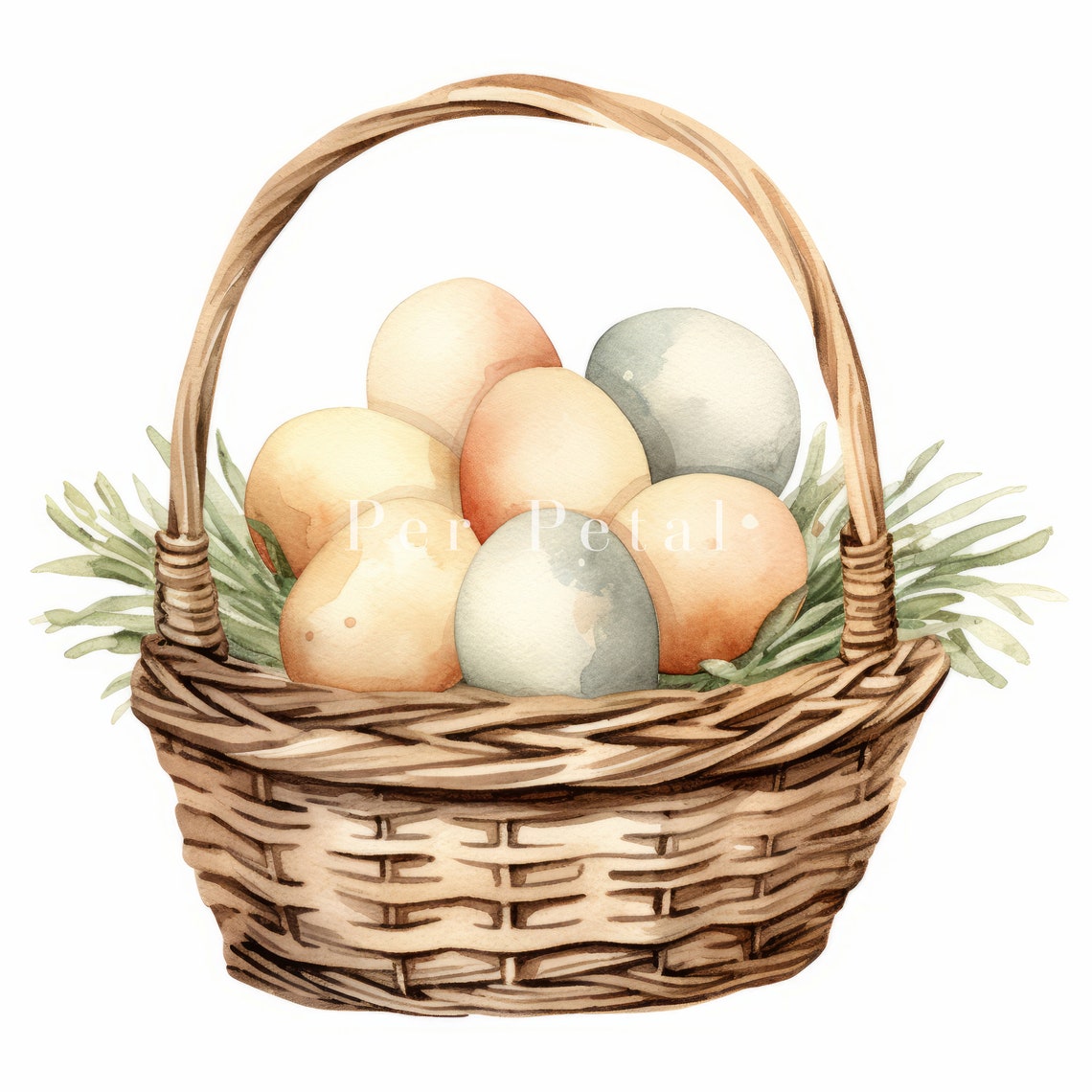 9 Watercolor Easter Clipart Watercolor Easter Basket Clipart - Etsy