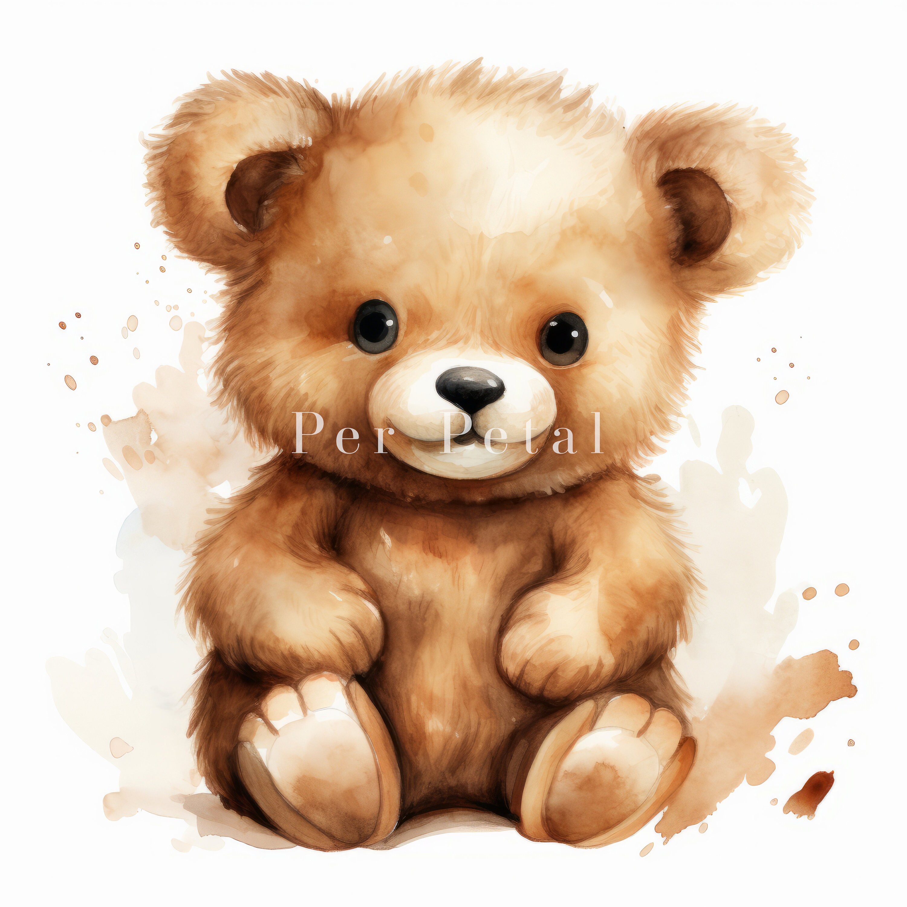 9 Watercolor Cute Baby Bear Clipart Watercolor Junk Journal Digital ...