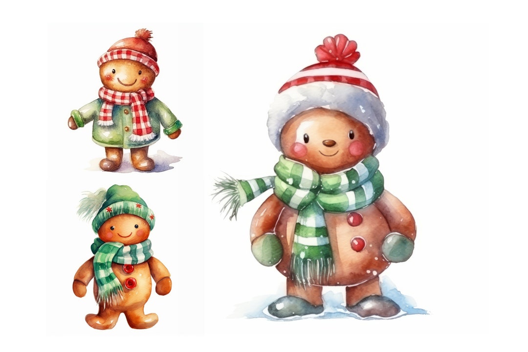 9 Gingerbread Man Clipart Christmas Cookies Card Making Paper Craft ...