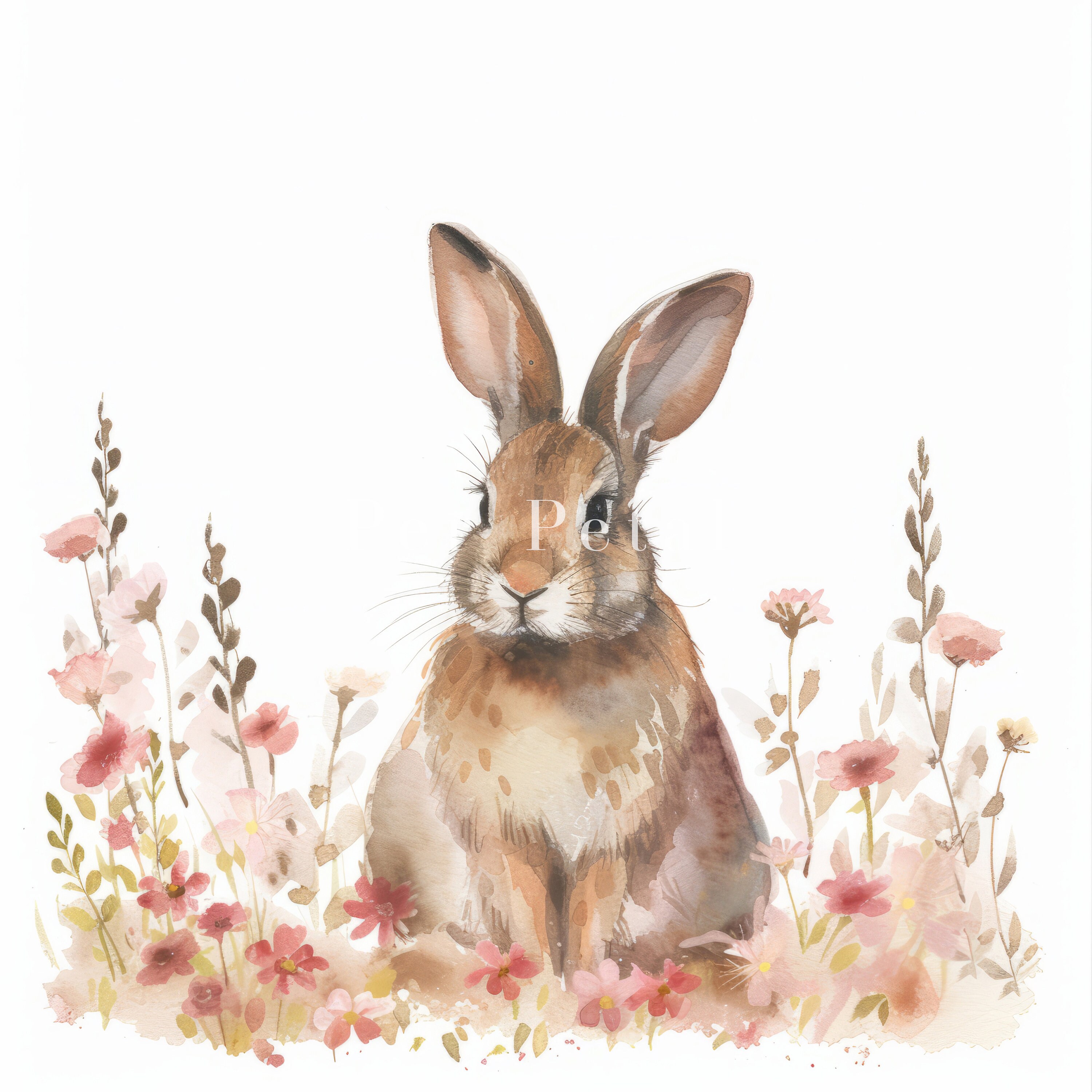 9 Watercolor Spring Rabbit Clipart High Quality Jpgs Card Making Mixed ...