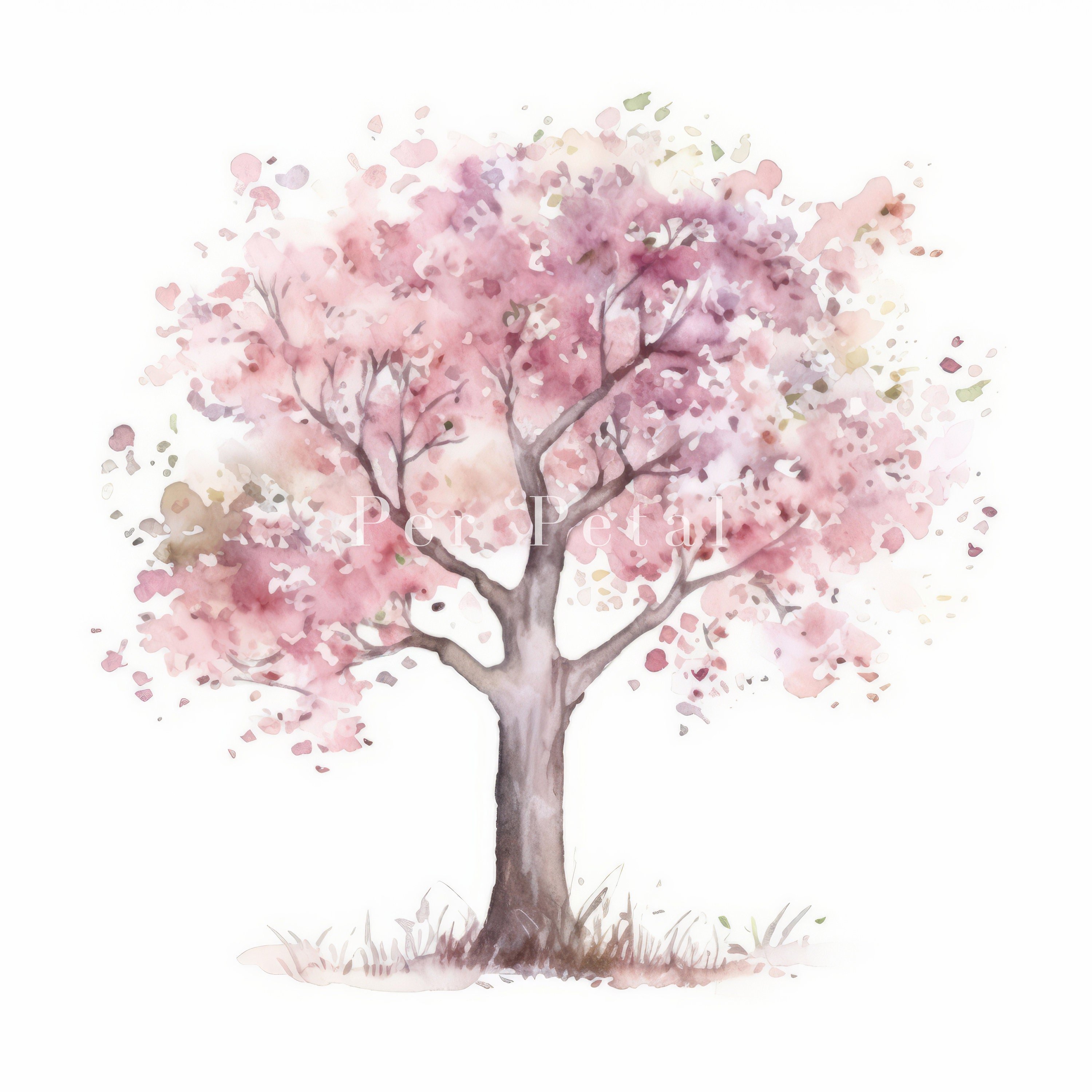 9 Watercolor Spring Trees Clipart Tree Blossoms Clipart Cherry Blossom ...
