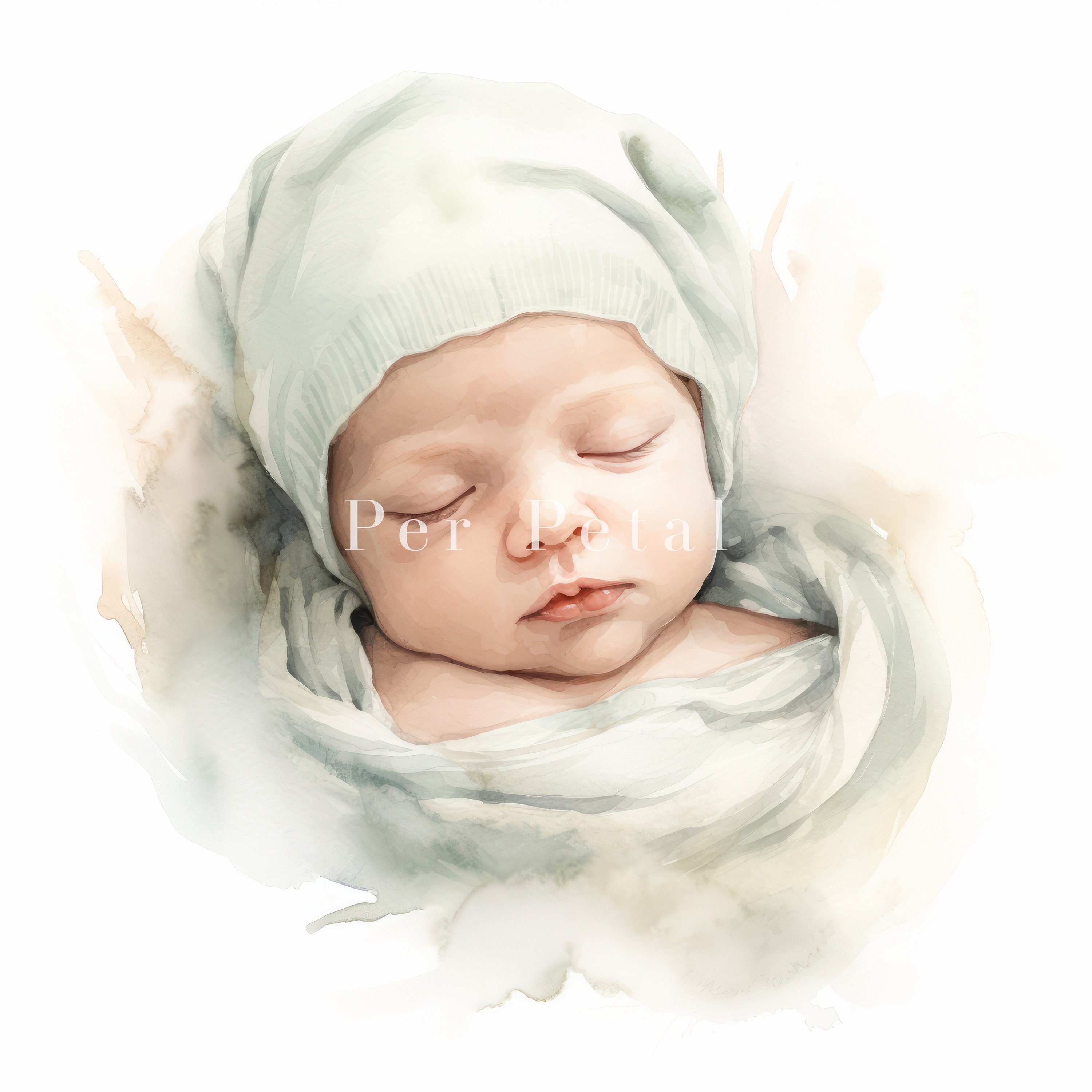 9 Watercolor Newborn Clipart Watercolor Baby Clipart Watercolor Nursery ...