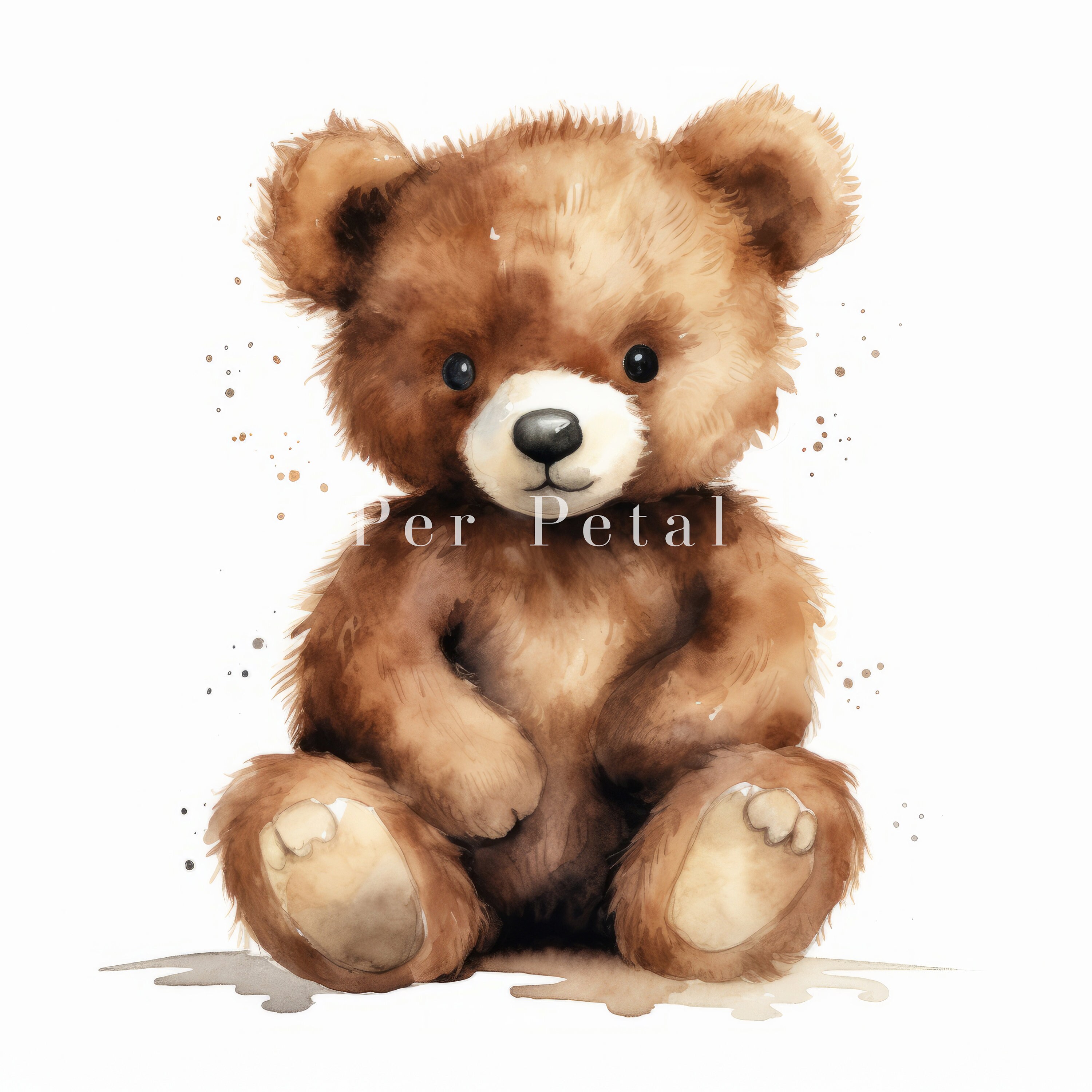 9 Watercolor Cute Baby Bear Clipart Watercolor Junk Journal Digital ...