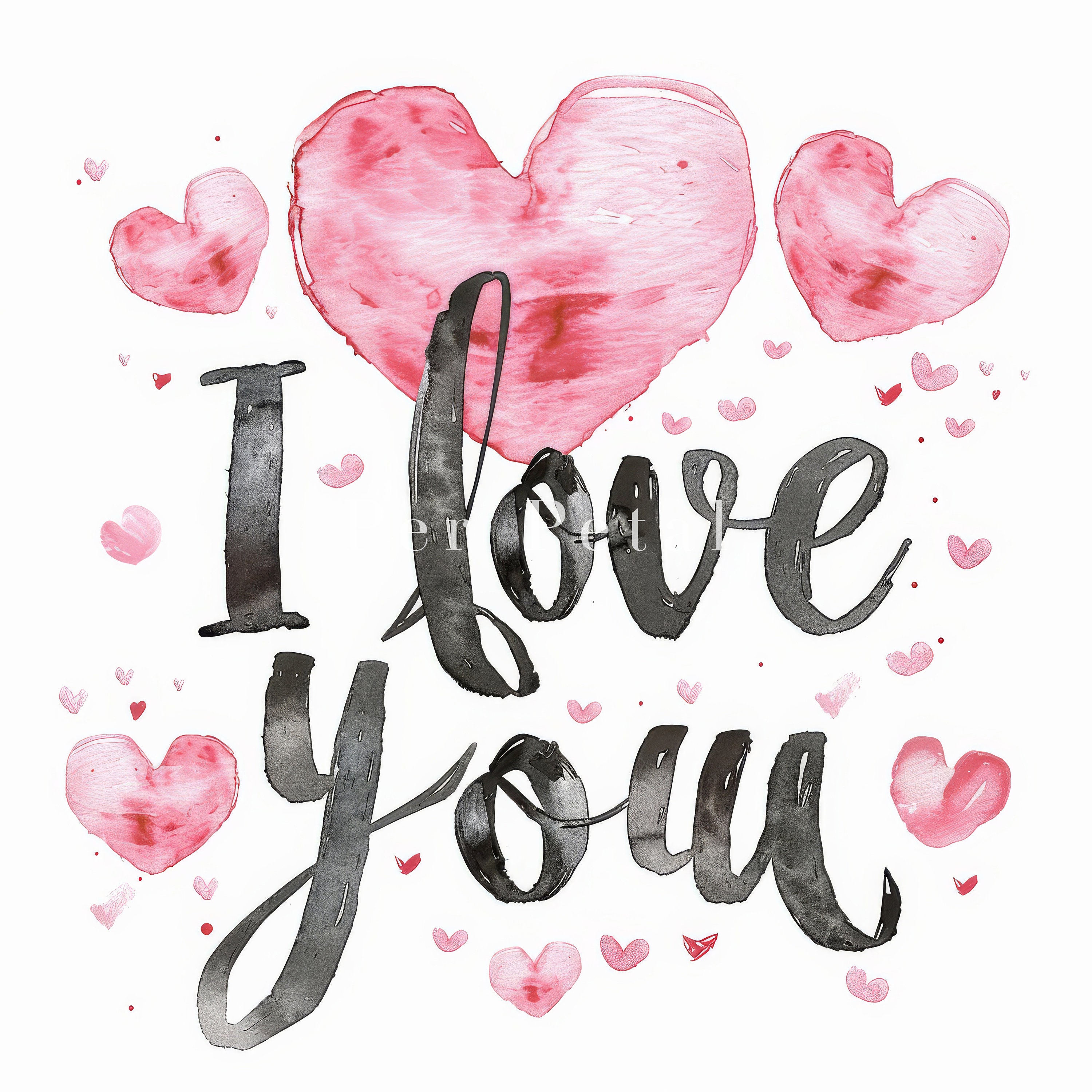 9 Watercolor I Love You Clipart Love Clipart Valentines Day Printable ...