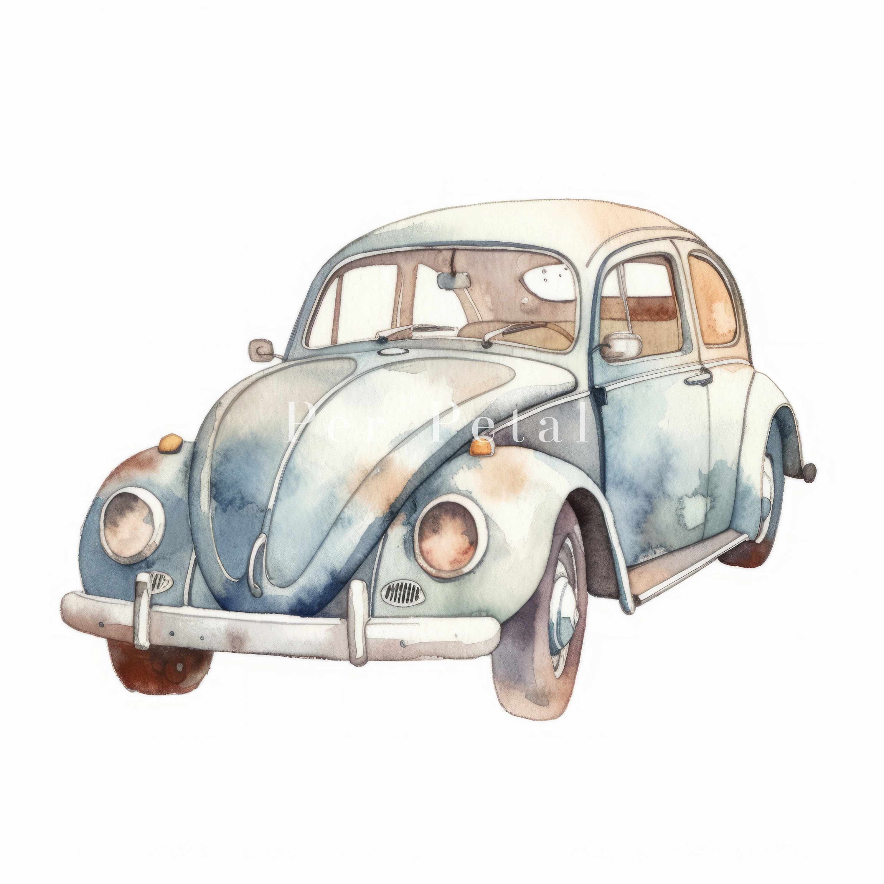 9 Watercolor Retro Car Clipart Watercolor Old Car Sublime Cart Mixed ...