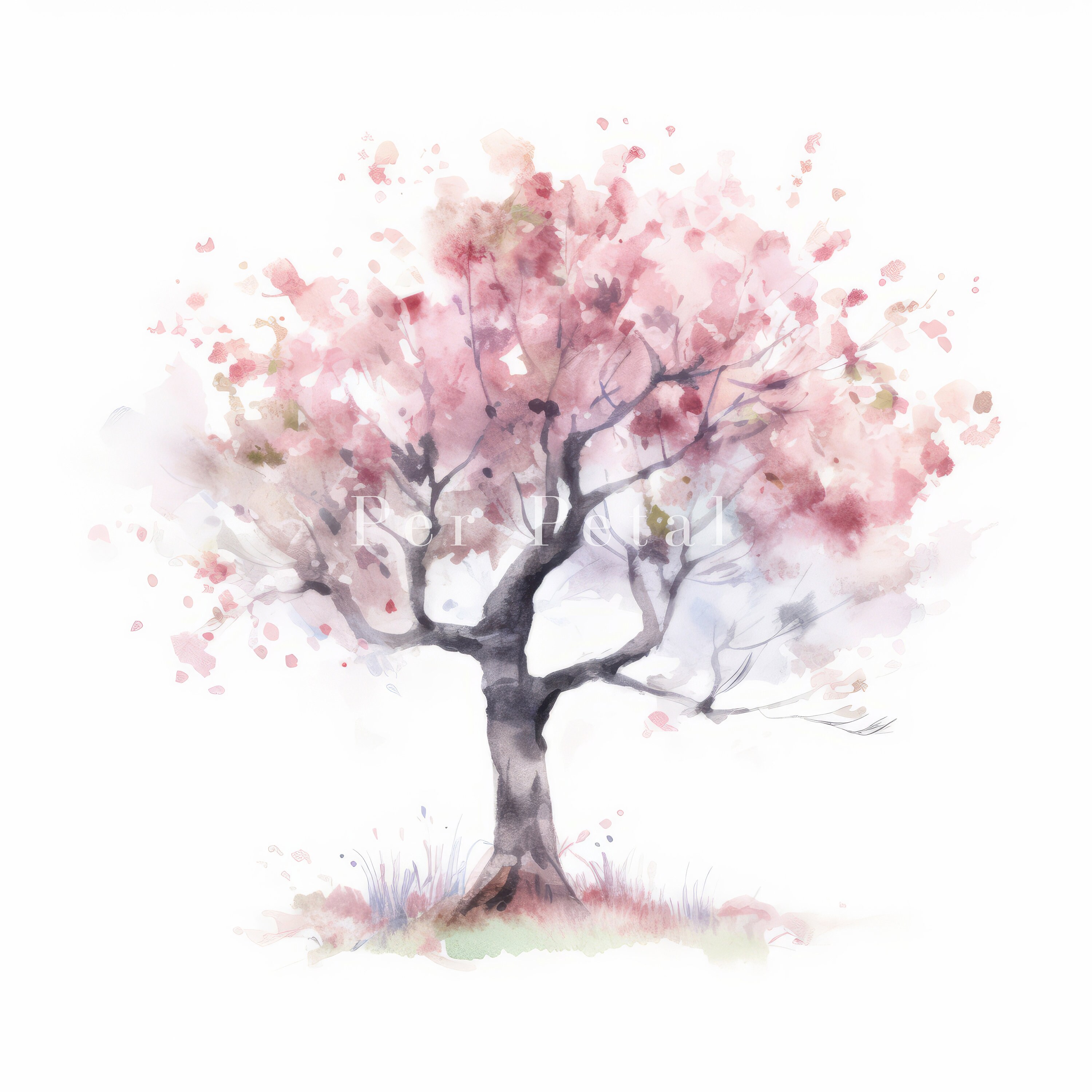 9 Watercolor Spring Trees Clipart Tree Blossoms Clipart Cherry Blossom ...