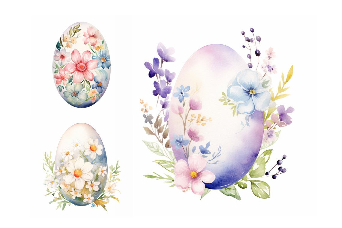 9 Watercolor Easter Clipart Watercolor Spring Flowers Clipart Junk ...