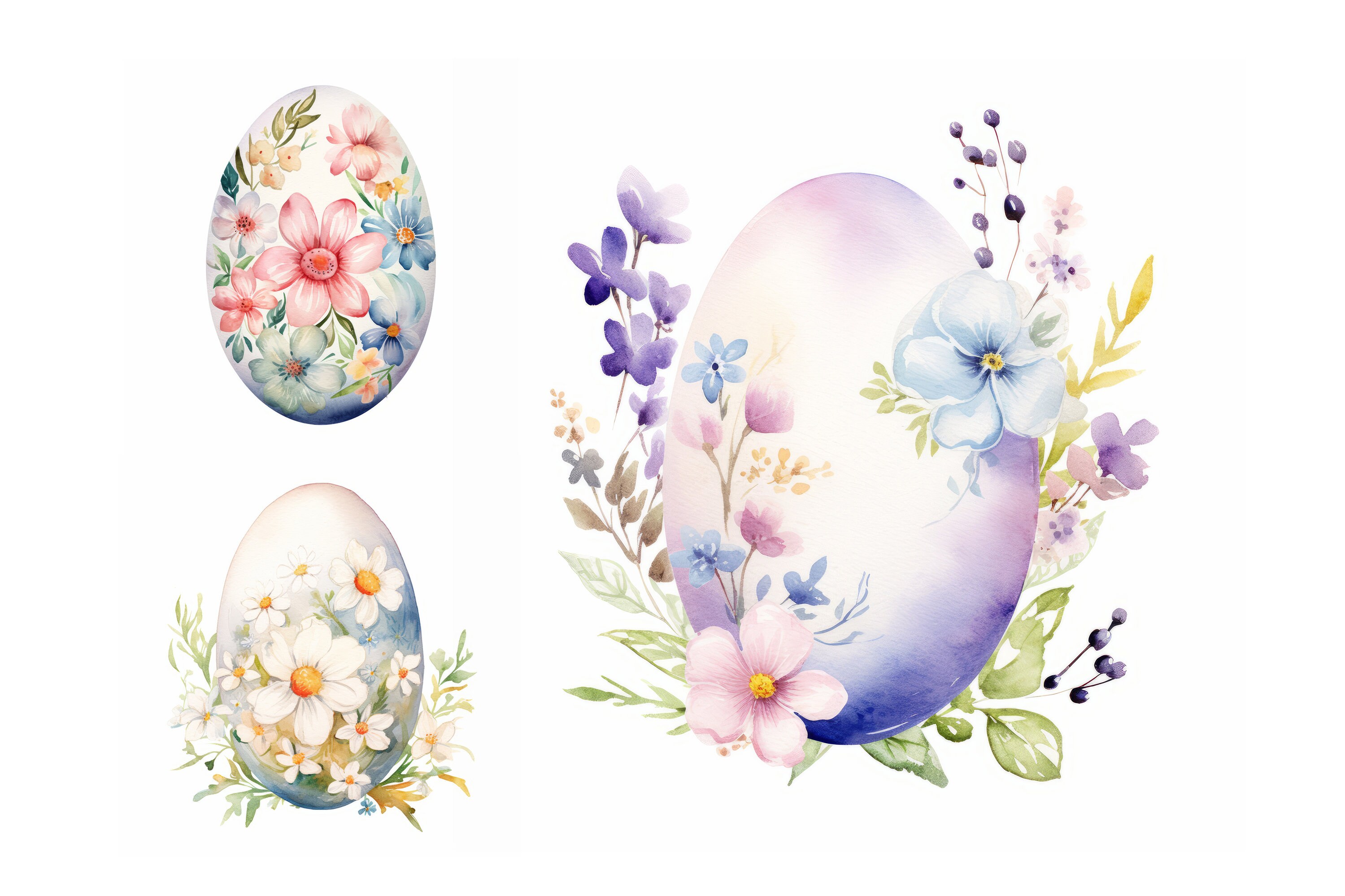 9 Watercolor Easter Clipart - Watercolor Spring Flowers Clipart - Junk ...