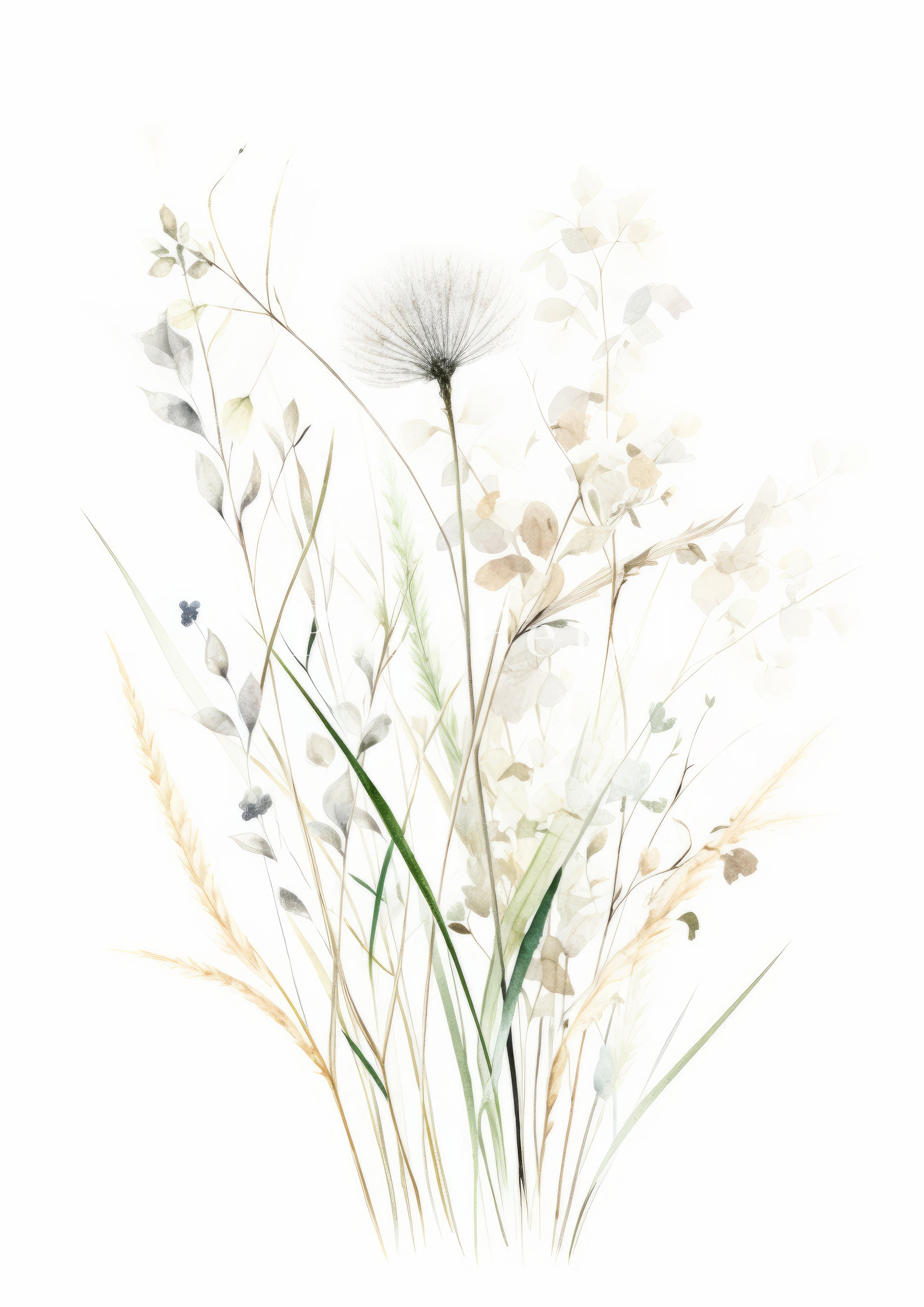 9 Watercolor Meadow Grass Clipart Wedding Clipart Card Making Mixed ...