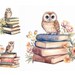 9 Cottagecore Books With Owl Clipart Floral Antique Book Card Making ...