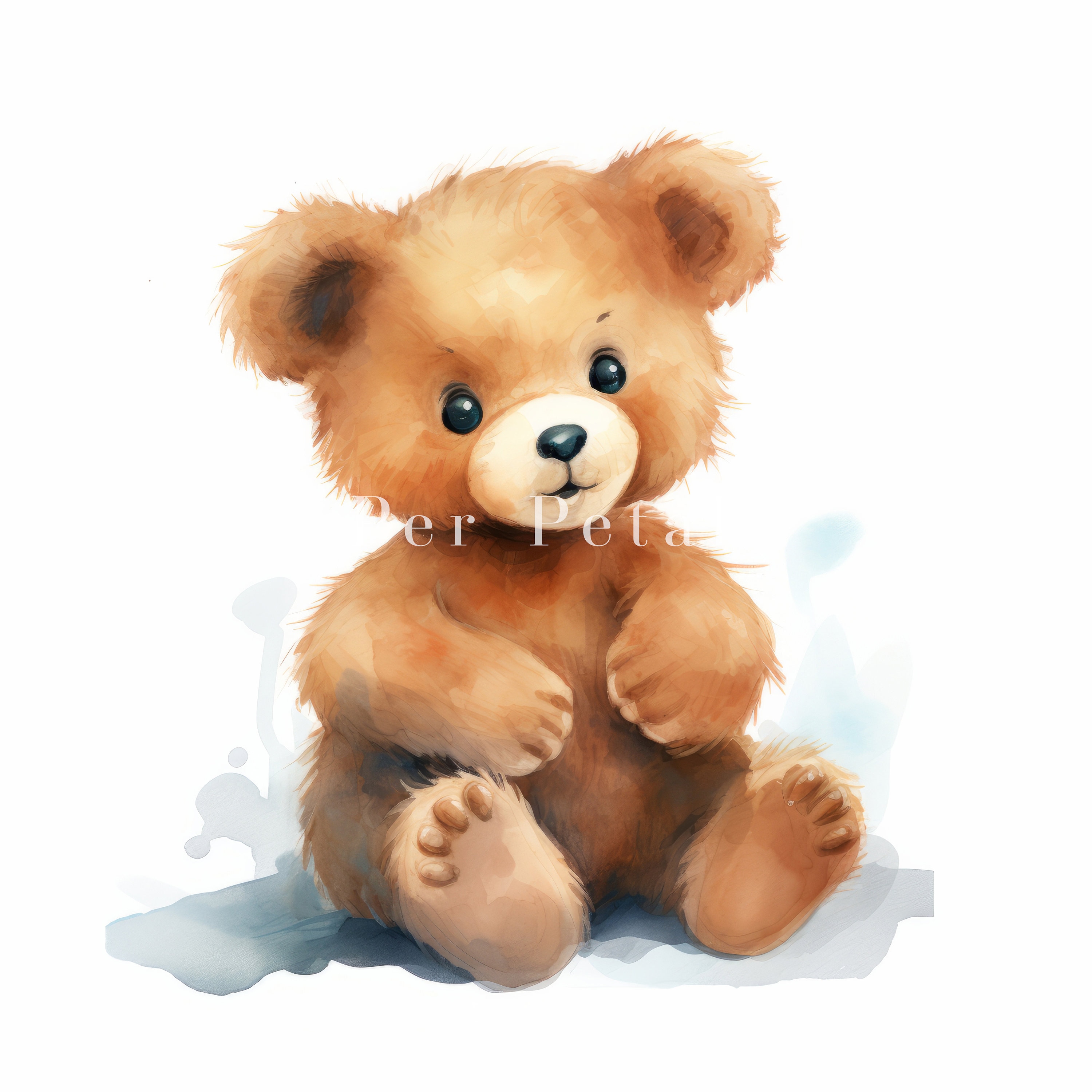 9 Watercolor Cute Baby Bear Clipart Watercolor Junk Journal Digital ...