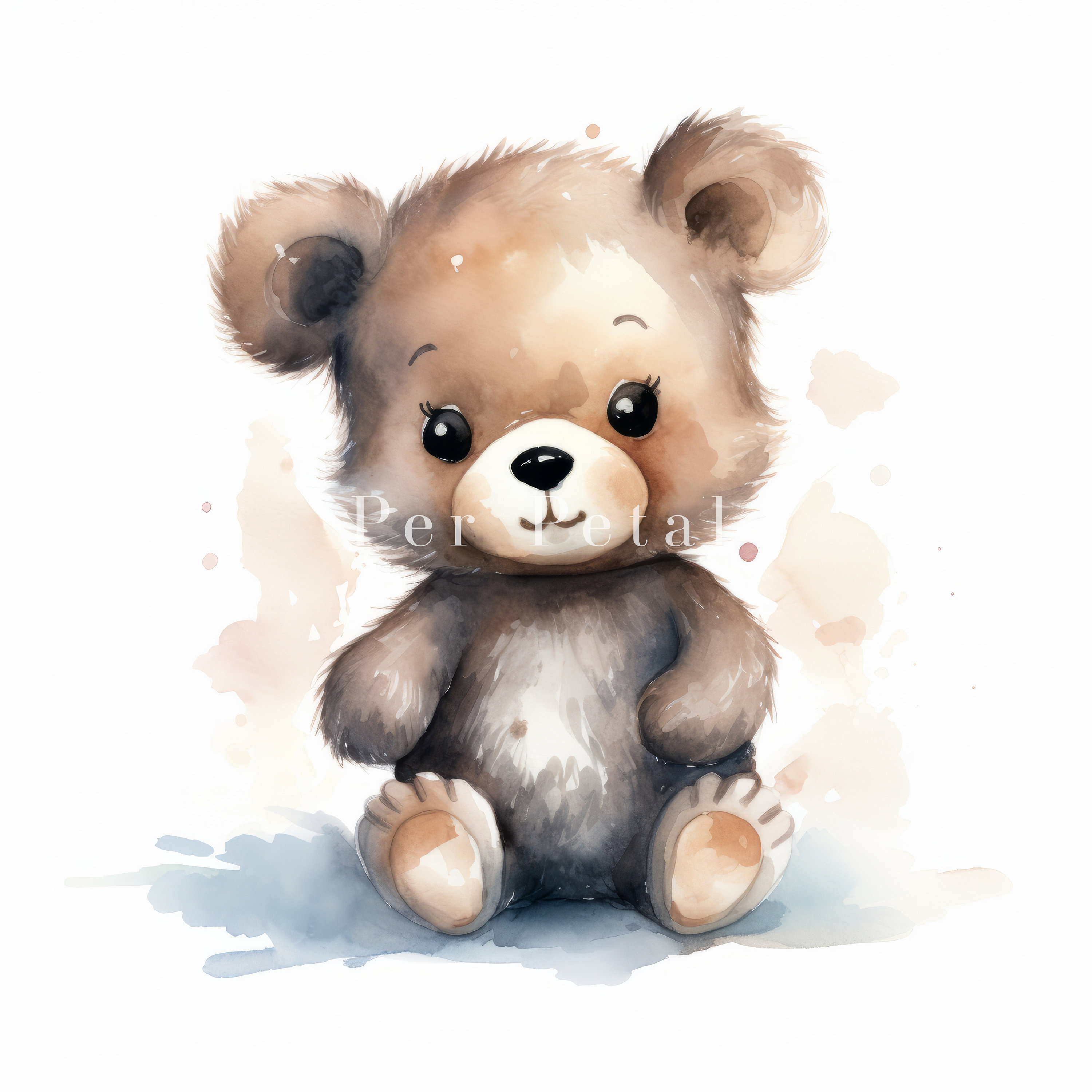 9 Watercolor Cute Baby Bear Clipart Watercolor Junk Journal Digital ...