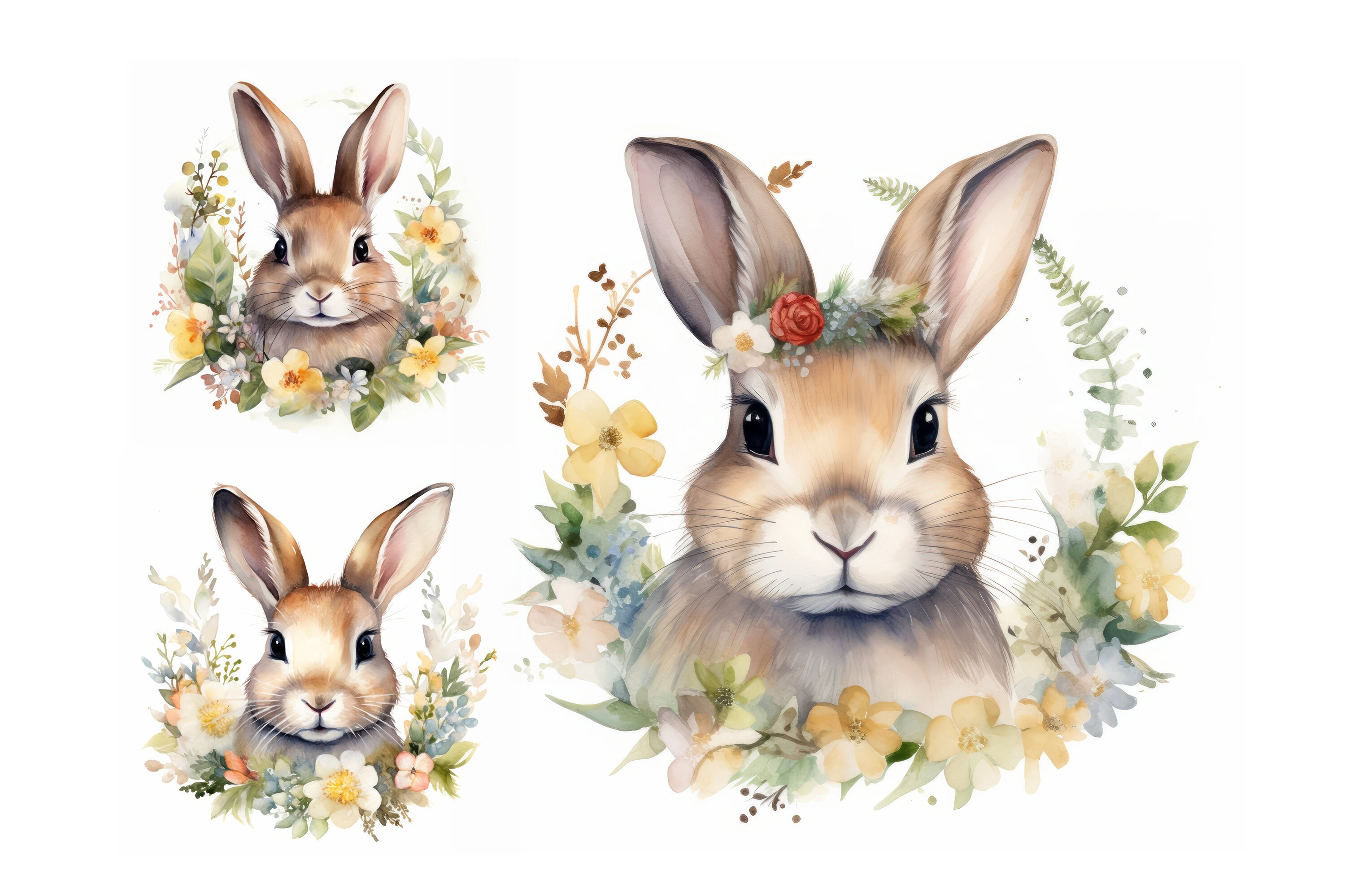 9 Watercolor Easter Clipart Watercolor Easter Bunny Clipart Junk ...