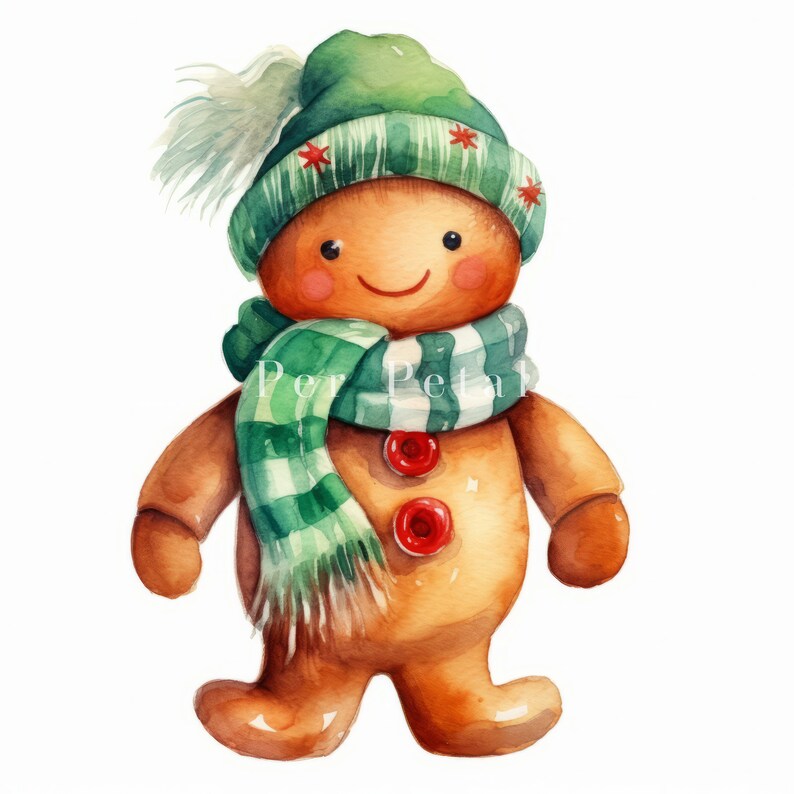 9 Gingerbread Man Clipart Christmas Cookies Card Making Paper Craft ...