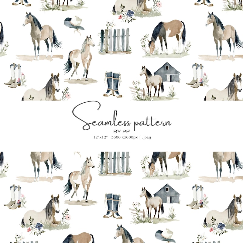 Cute Horse Background Paper - Etsy UK