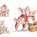 9 Watercolor Cute Mouse Family Clipart Watercolor Christmas Clipart ...