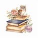 9 Cottagecore Books With Owl Clipart Floral Antique Book Card Making ...