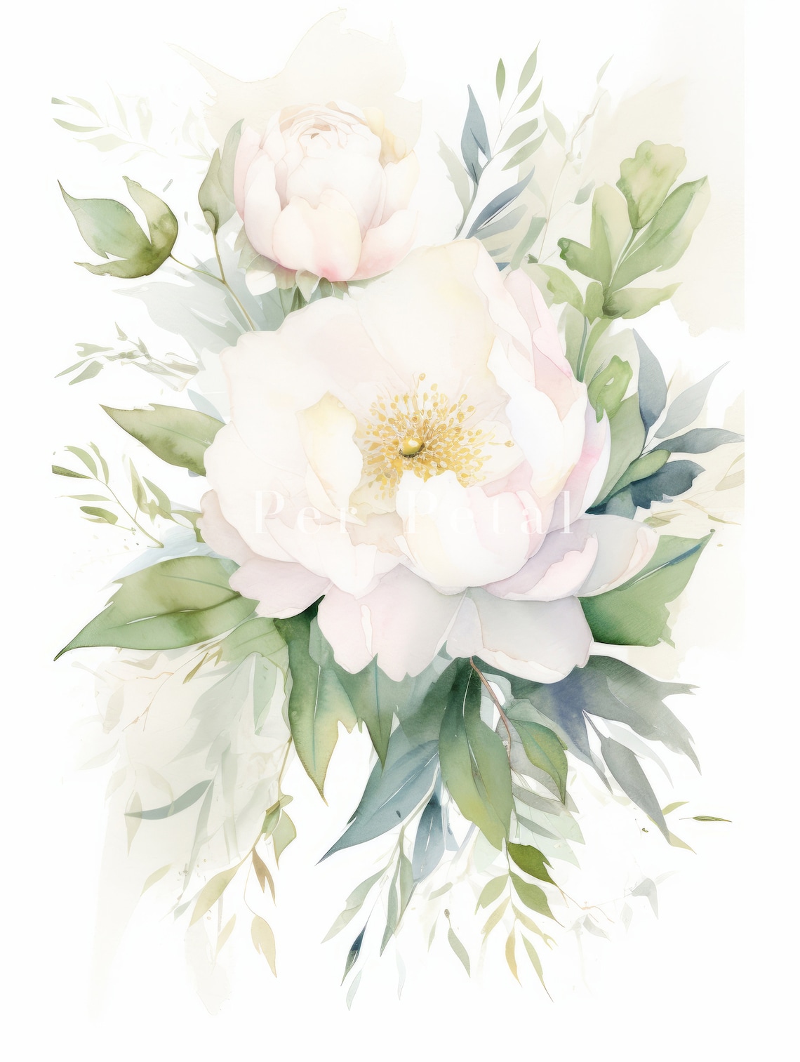 9 Watercolor Wedding Flowers Clipart Watercolor White Floral Clipart ...