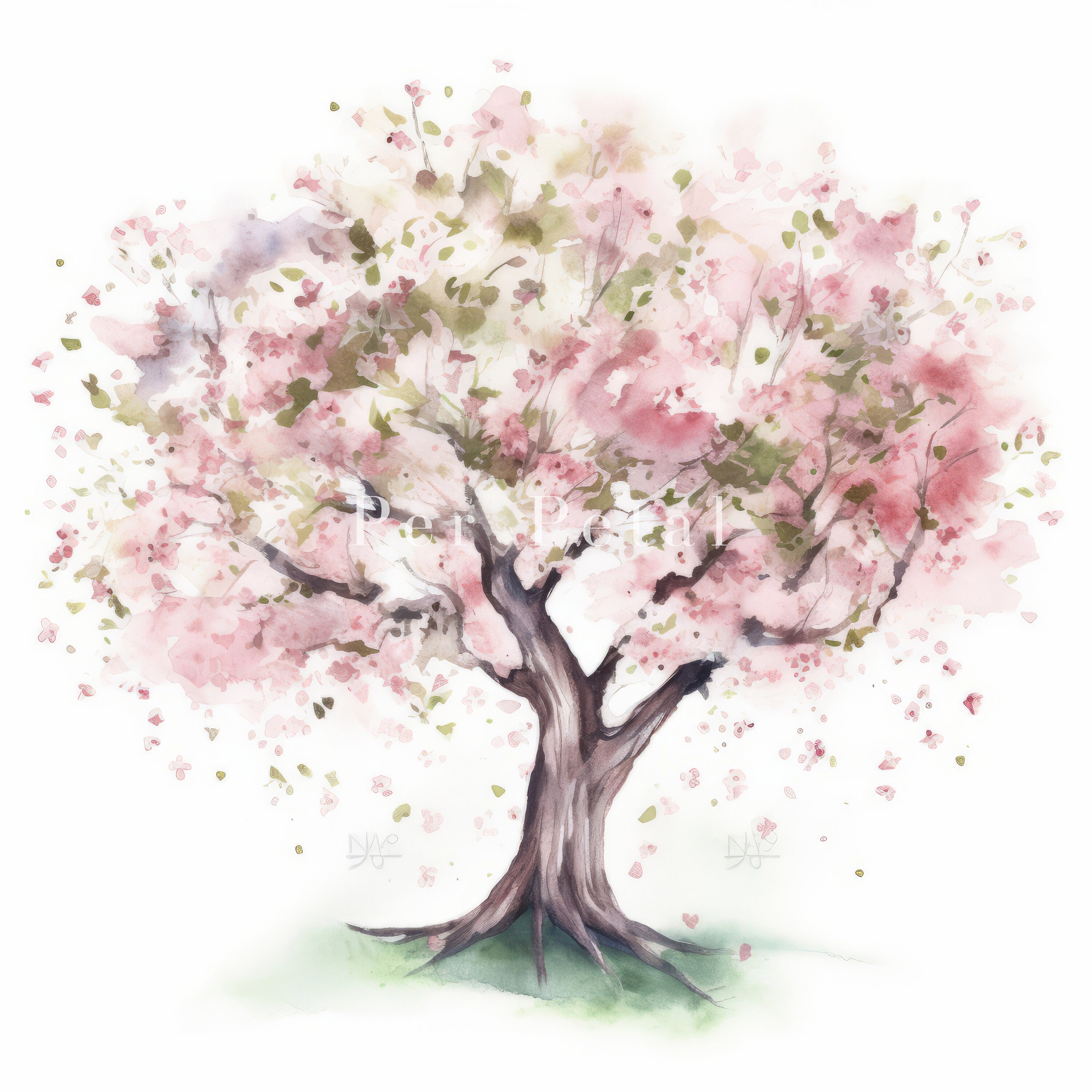 9 Watercolor Spring Trees Clipart Tree Blossoms Clipart Cherry Blossom ...