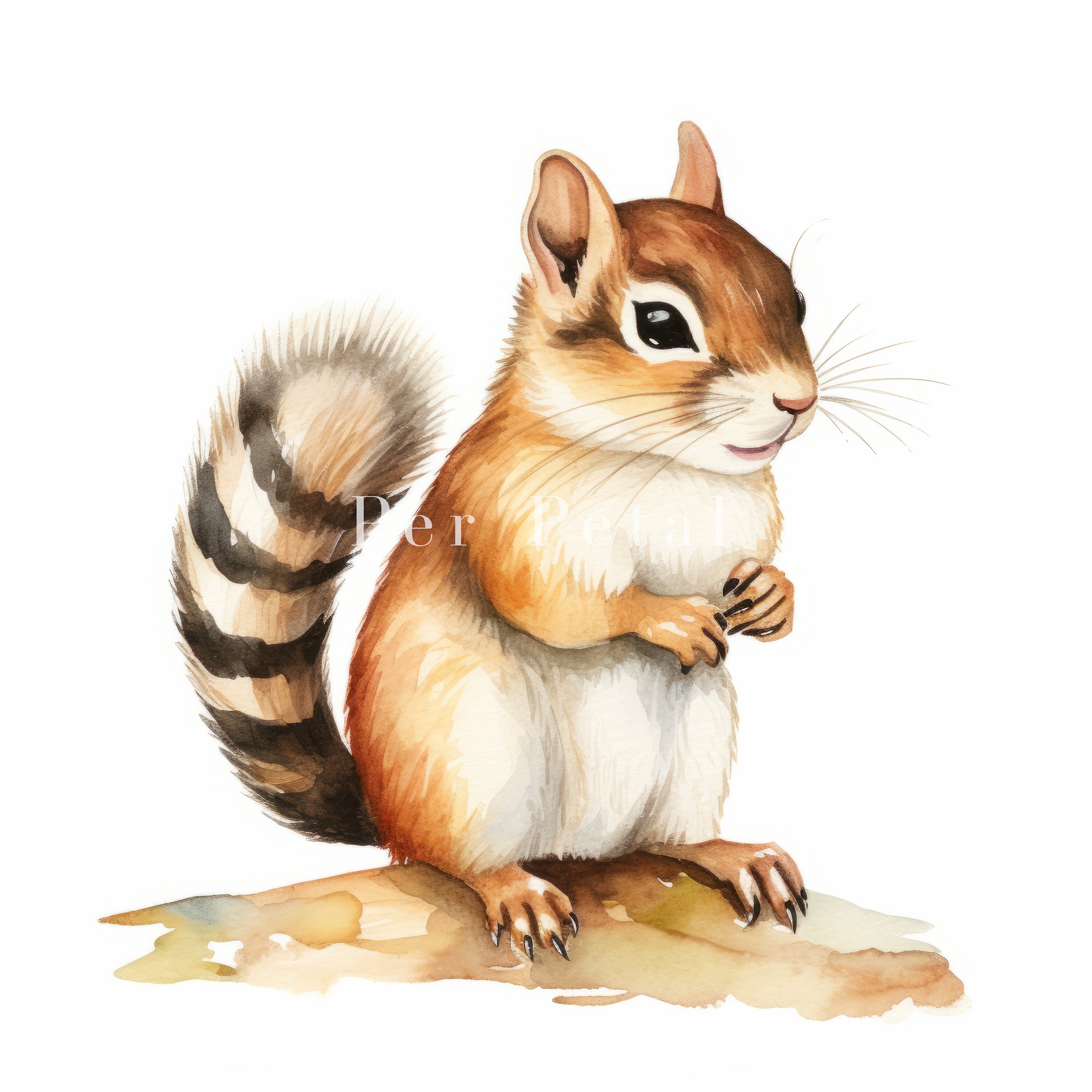 9 Watercolor Chipmunk Clipart Watercolor Woodland Animal Digital ...