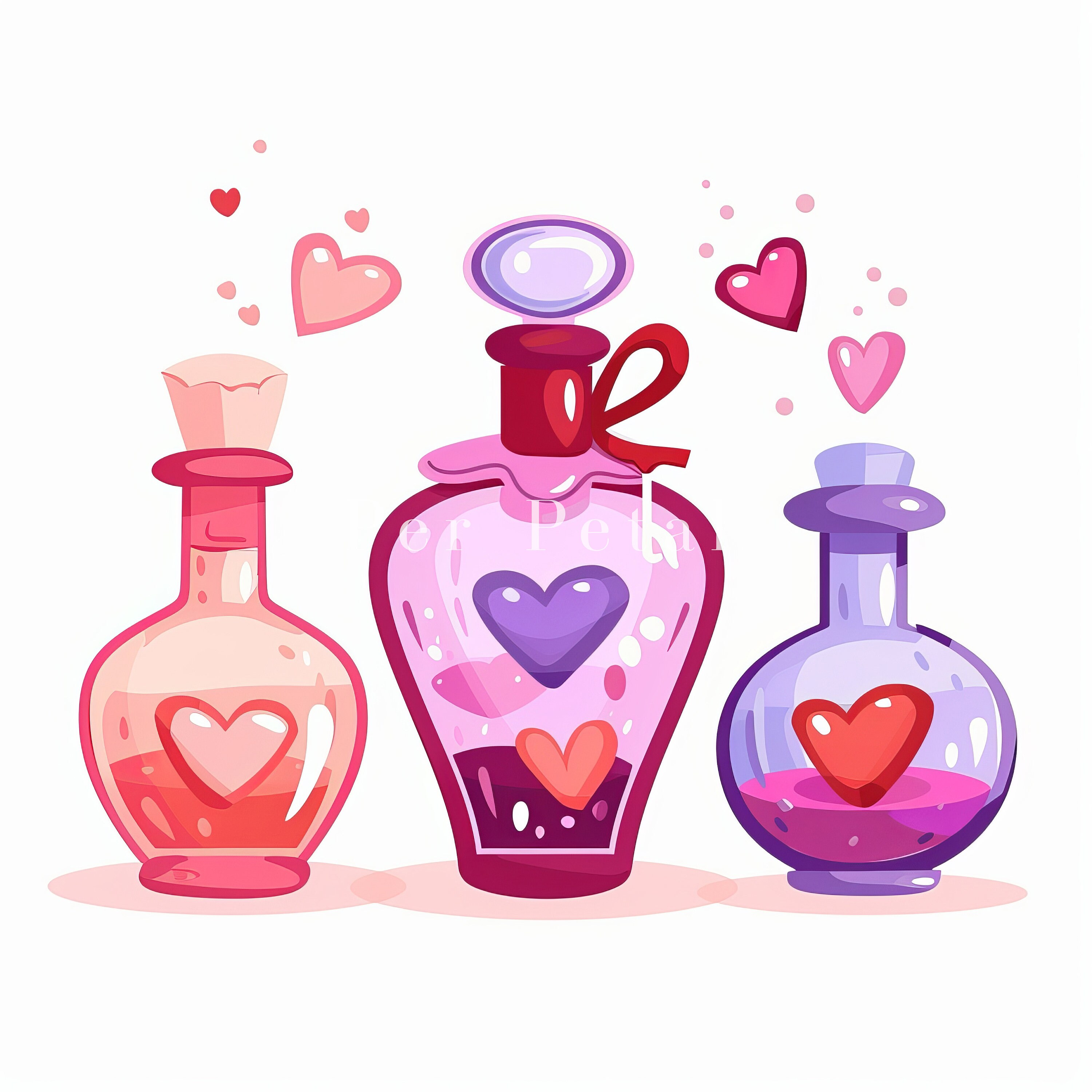 9 Watercolor Pink Love Poison Clipart Pink Purple Poison Bootle ...