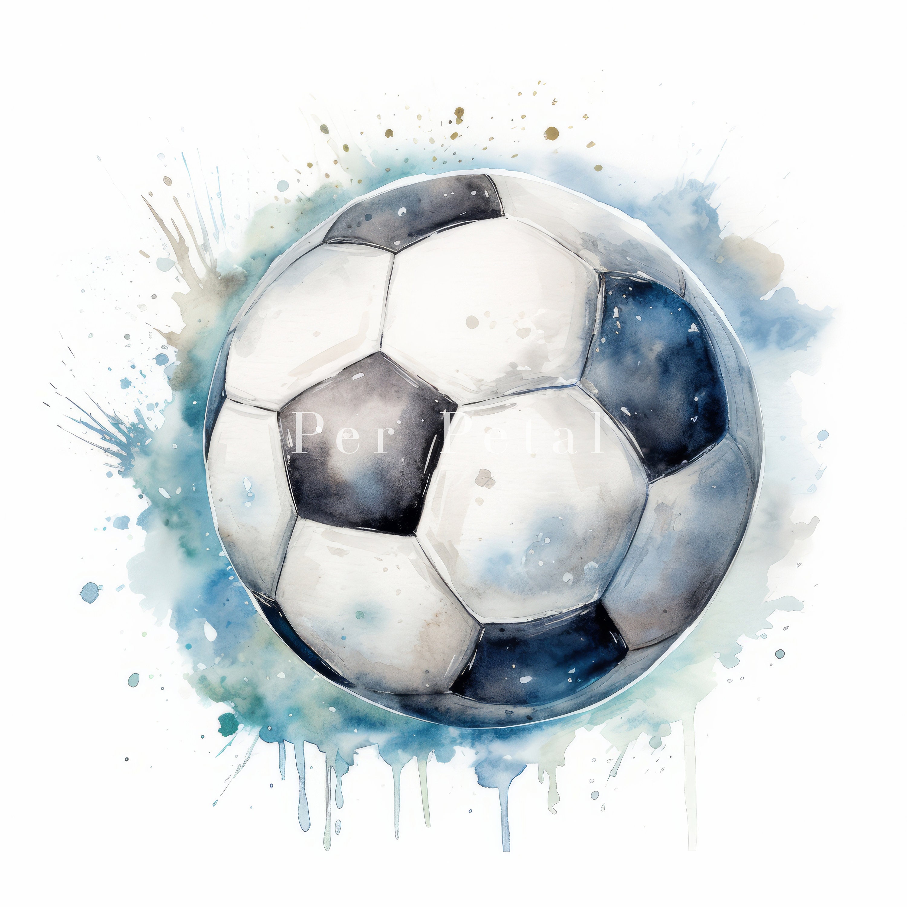 Soccer Ball Clipart Soccer Watercolor Soccer Shoes Clipart Soccer Goal ...