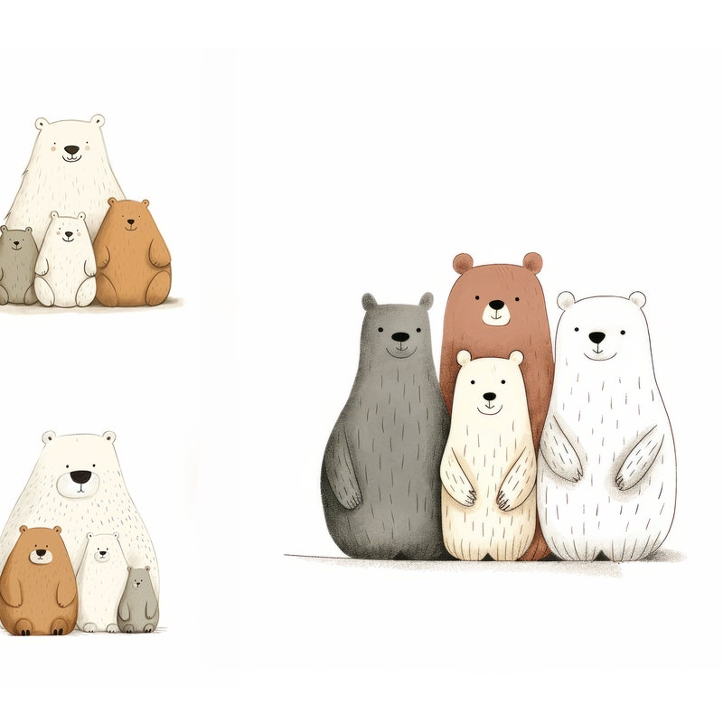 Bear Family Clipart - Etsy UK