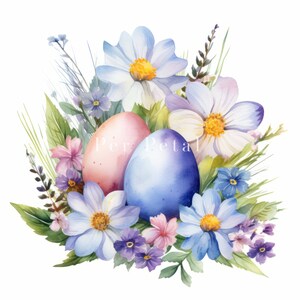 9 Watercolor Easter Clipart Watercolor Spring Flowers Clipart Junk ...