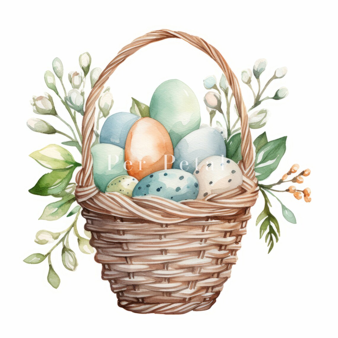 9 Watercolor Easter Clipart Watercolor Easter Basket Clipart - Etsy