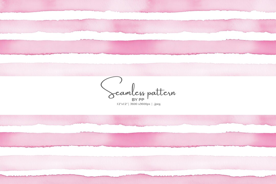 Watercolor Stripes, Seamless Background, Pink Pattern, Digital Paper ...