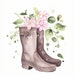 9 Watercolor Spring Clipart Flowers in Boots Clipart Watercolor Rain ...