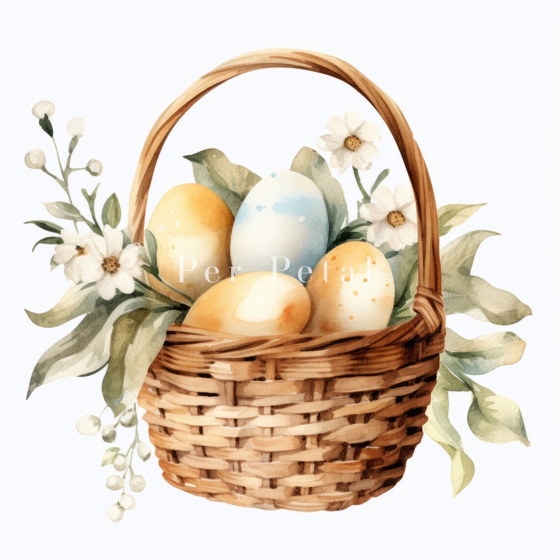 9 Watercolor Easter Clipart Watercolor Easter Basket Clipart - Etsy