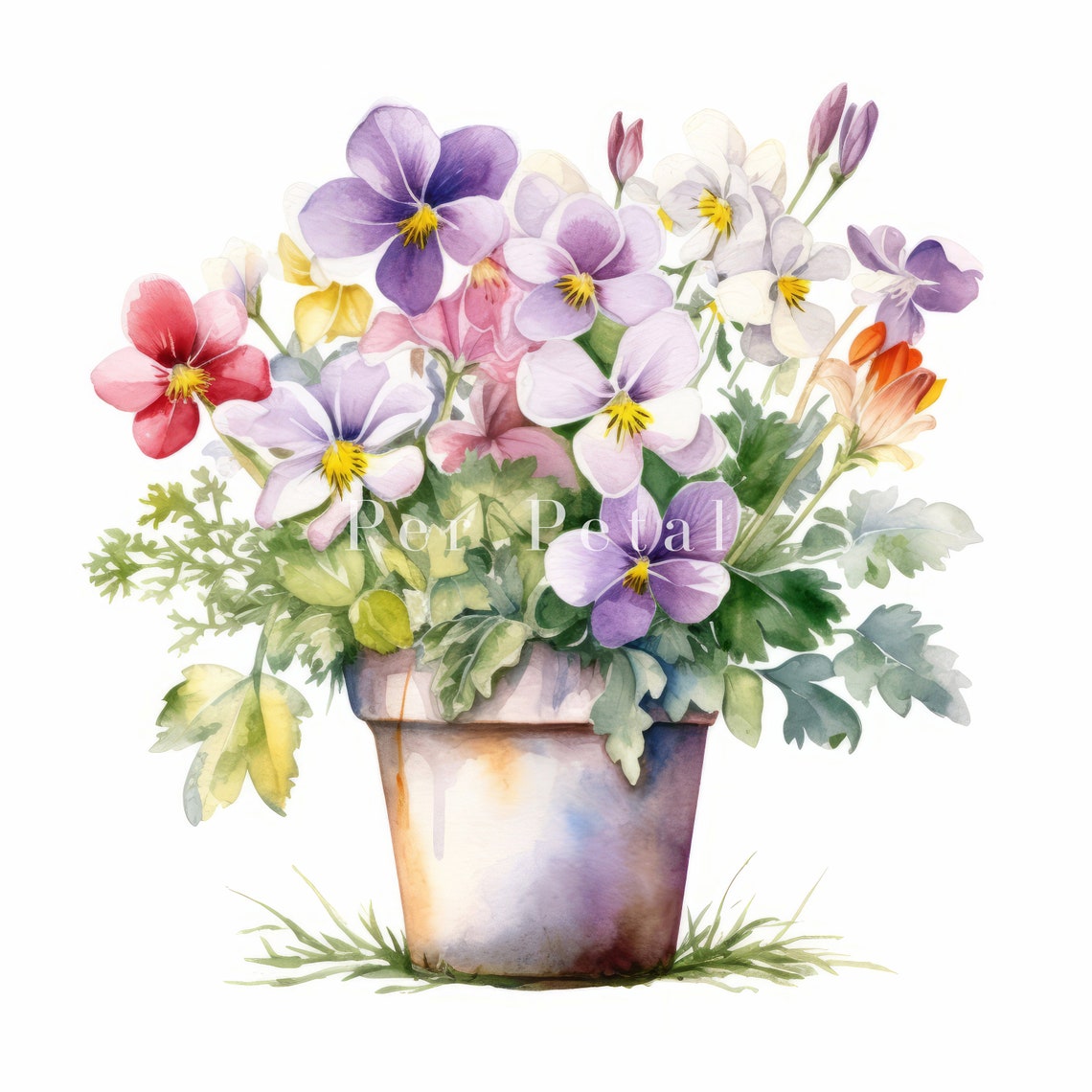 9 Watercolor Floral Clipart High Quality Jpgs Card Making Mixed Media ...