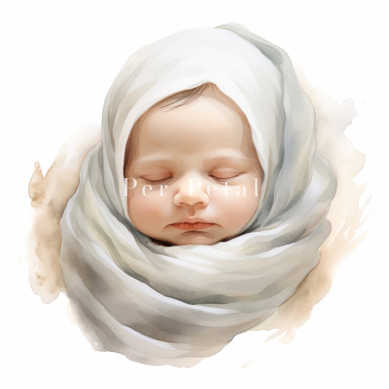 9 Watercolor Newborn Clipart Watercolor Baby Clipart Watercolor Nursery ...